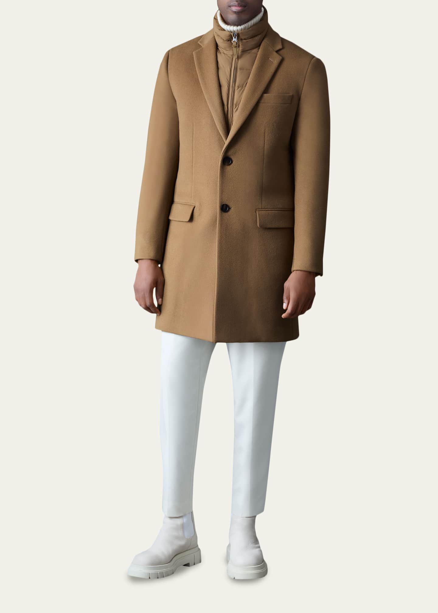 Mackage Men's Skai-SLB 3-in-1 Wool Overcoat with Removable Down Liner ...