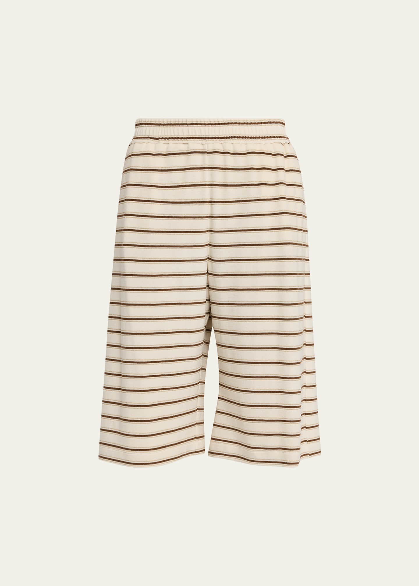 Brunello Cucinelli Metallic Striped Towelling Bermuda Shorts - Bergdorf ...