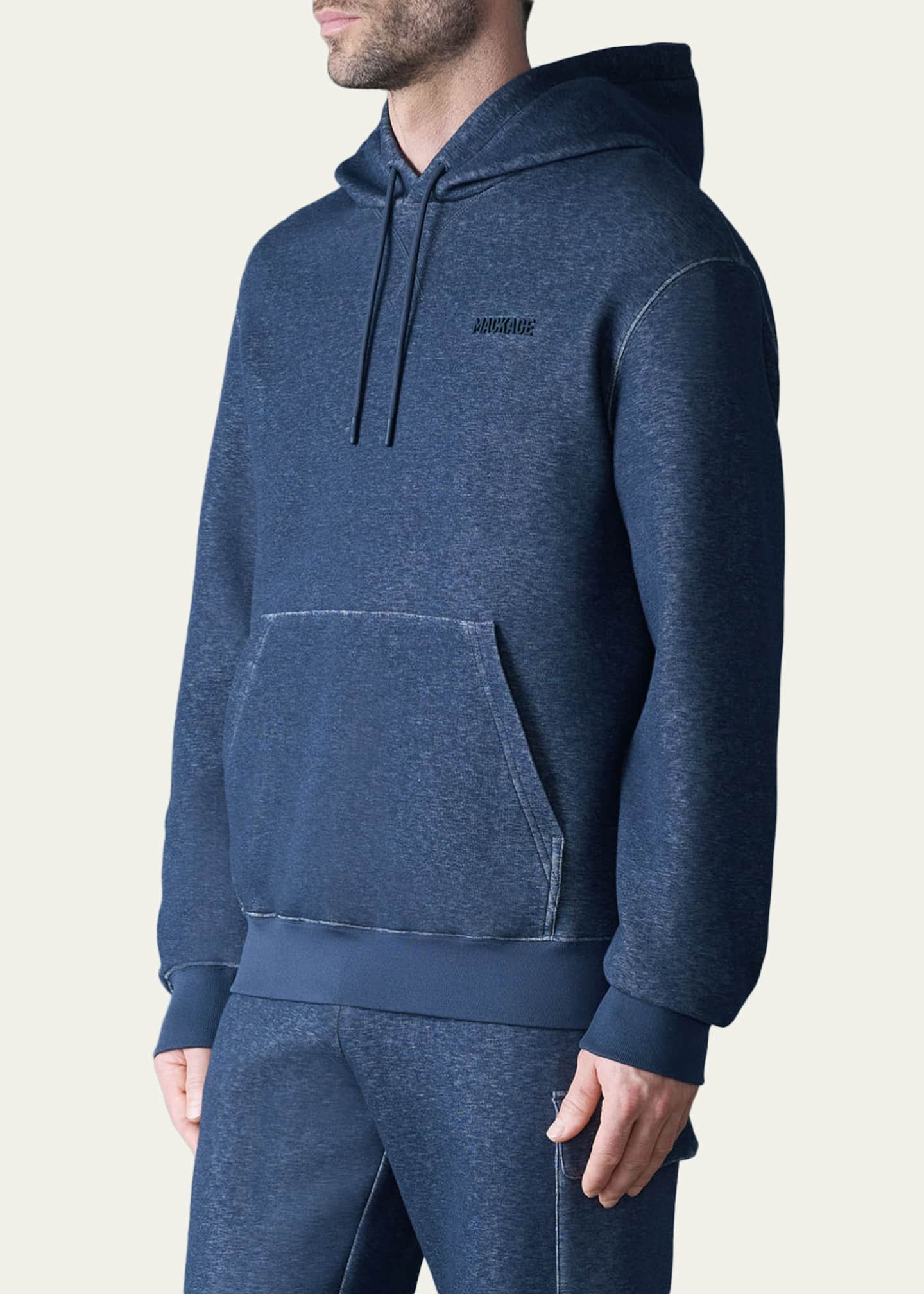 Mackage Men's Krystian Double-Face Jersey Logo Hoodie - Bergdorf Goodman