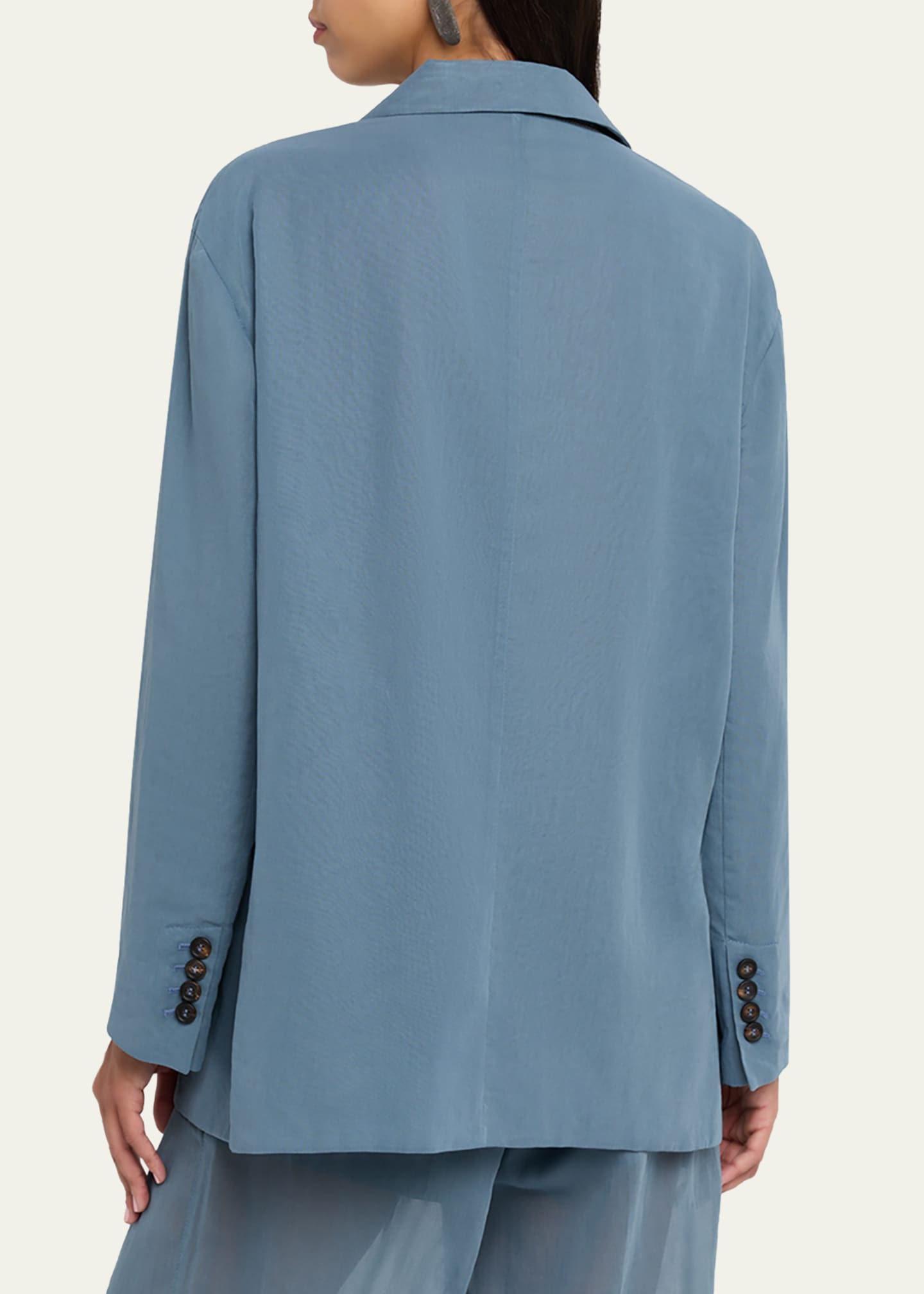 Brunello Cucinelli Cotton Organza Single-Breasted Deconstructed Jacket ...