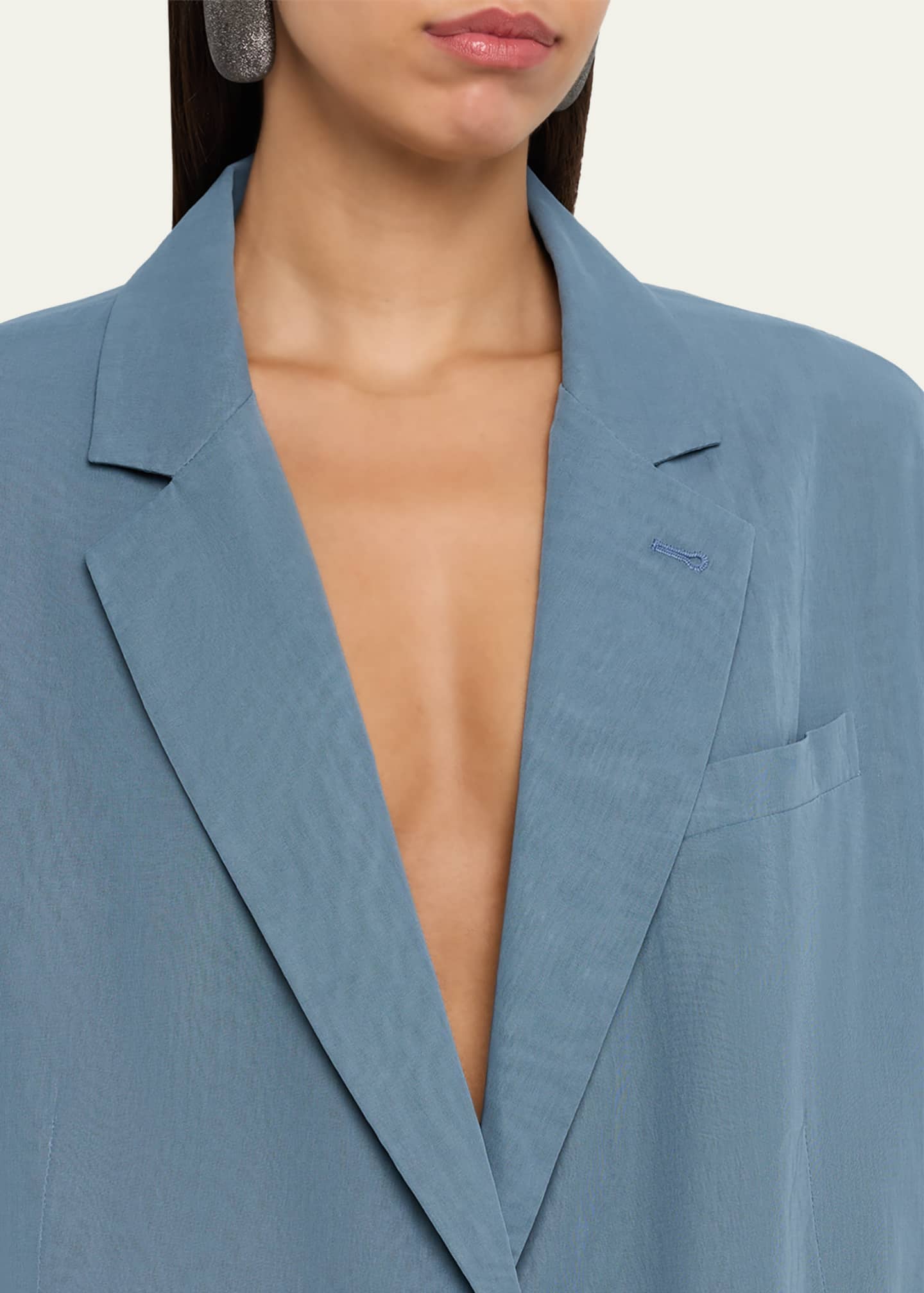 Brunello Cucinelli Cotton Organza Single-Breasted Deconstructed Jacket ...