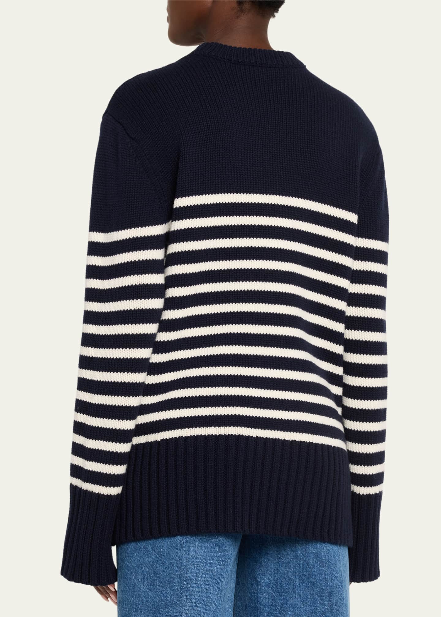 Michael Kors Collection Striped Cashmere Crewneck Sweater - Bergdorf ...