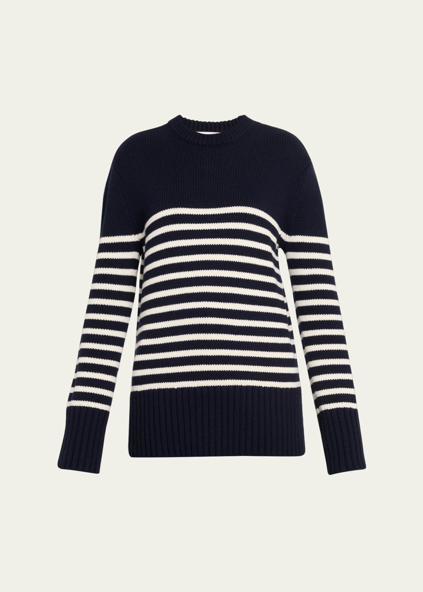 Michael Kors Collection Striped Cashmere Crewneck Sweater - Bergdorf ...