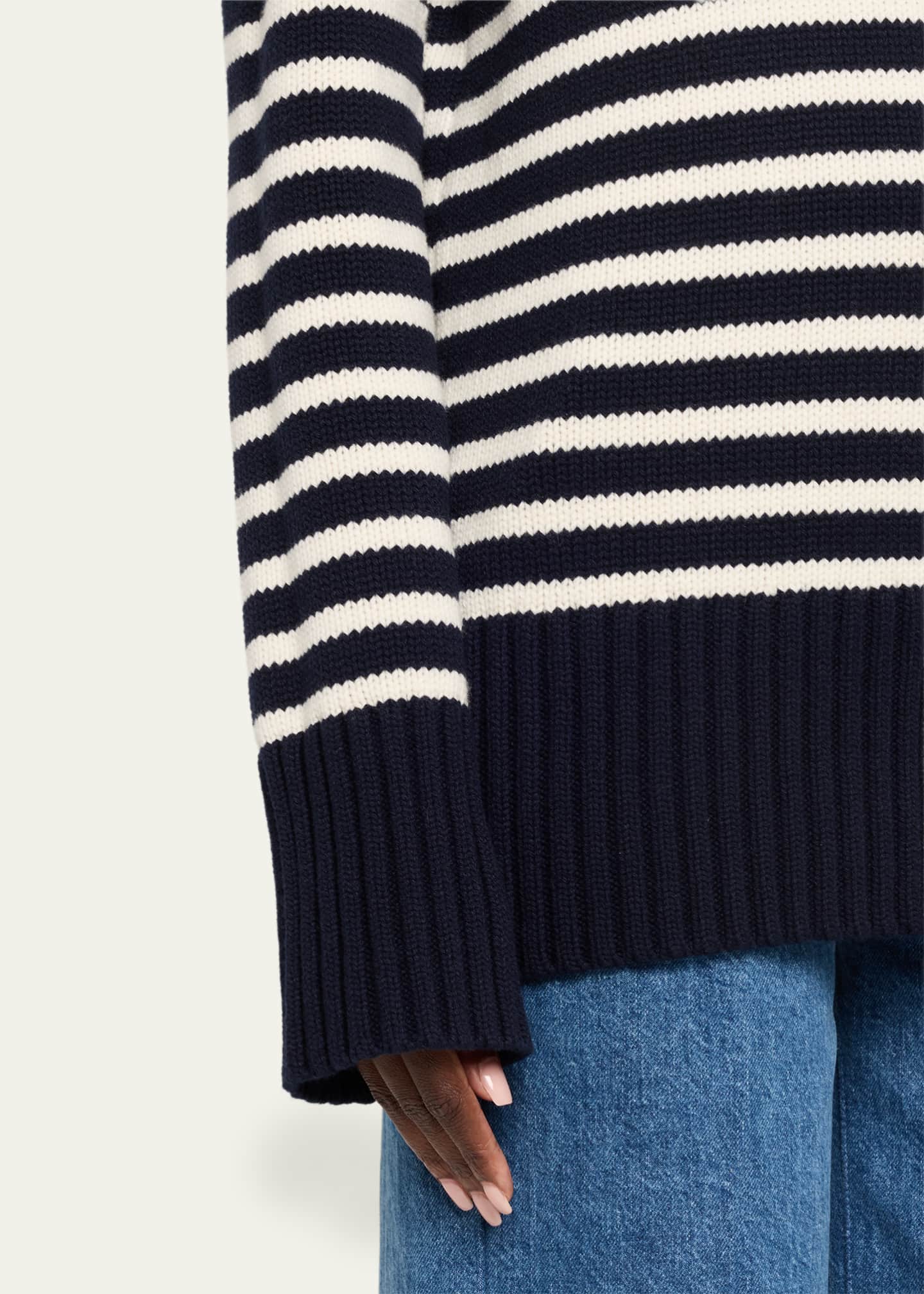 Michael Kors Collection Striped Cashmere Crewneck Sweater - Bergdorf ...