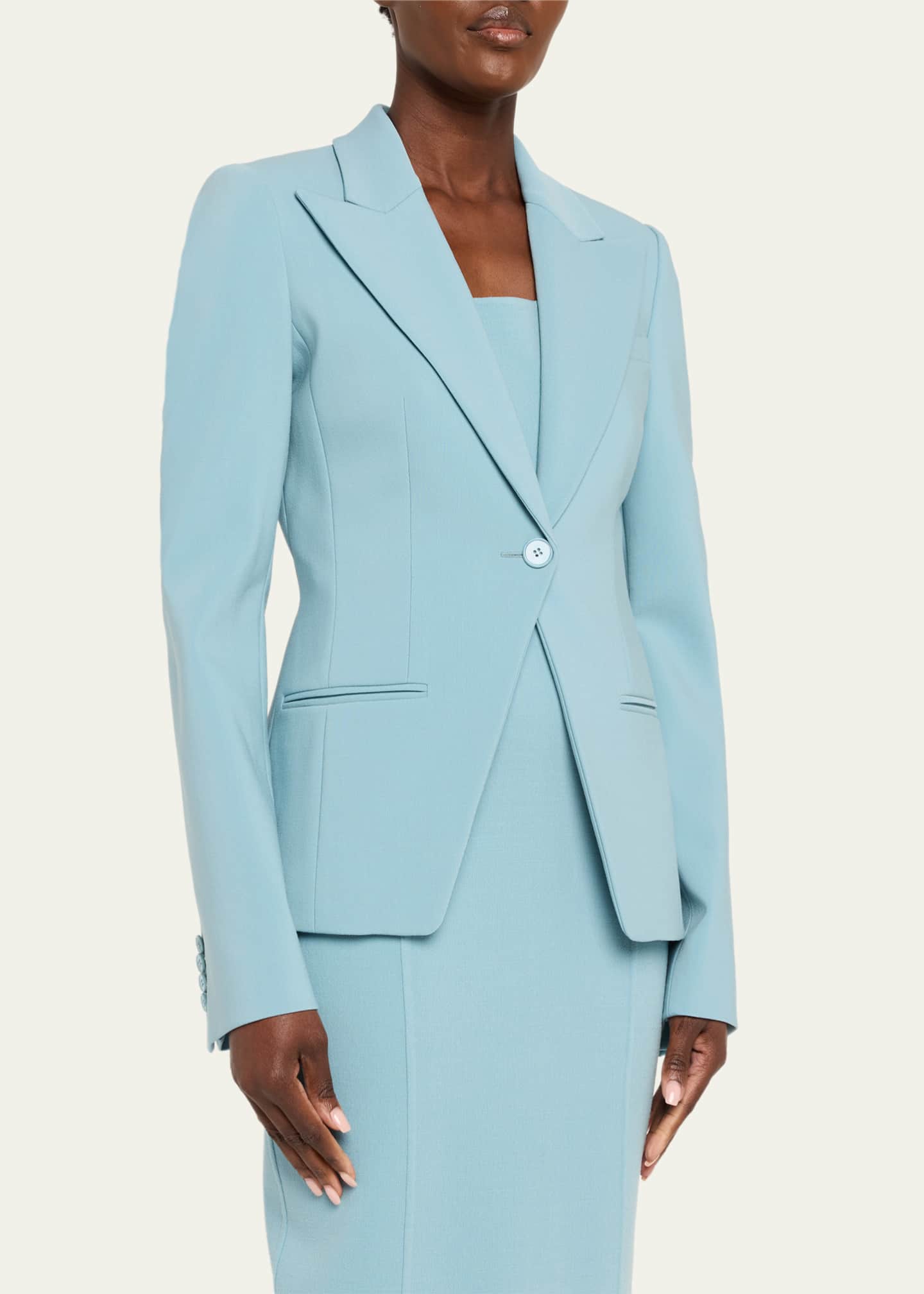 Michael Kors Collection Sabrina Single-Button Stretch Wool Blazer ...