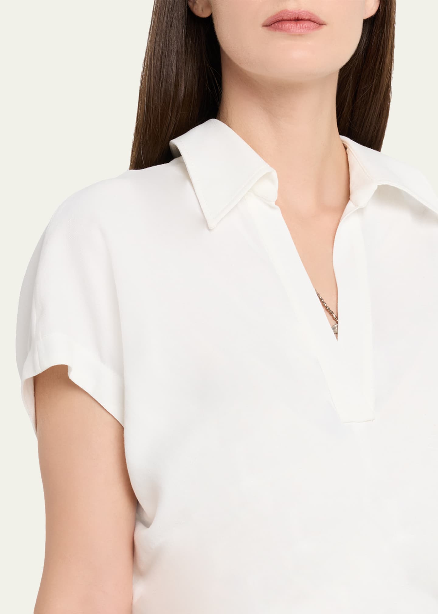 Brunello Cucinelli Draped Linen Twill Ankle Polo Dress With Monili Trim ...
