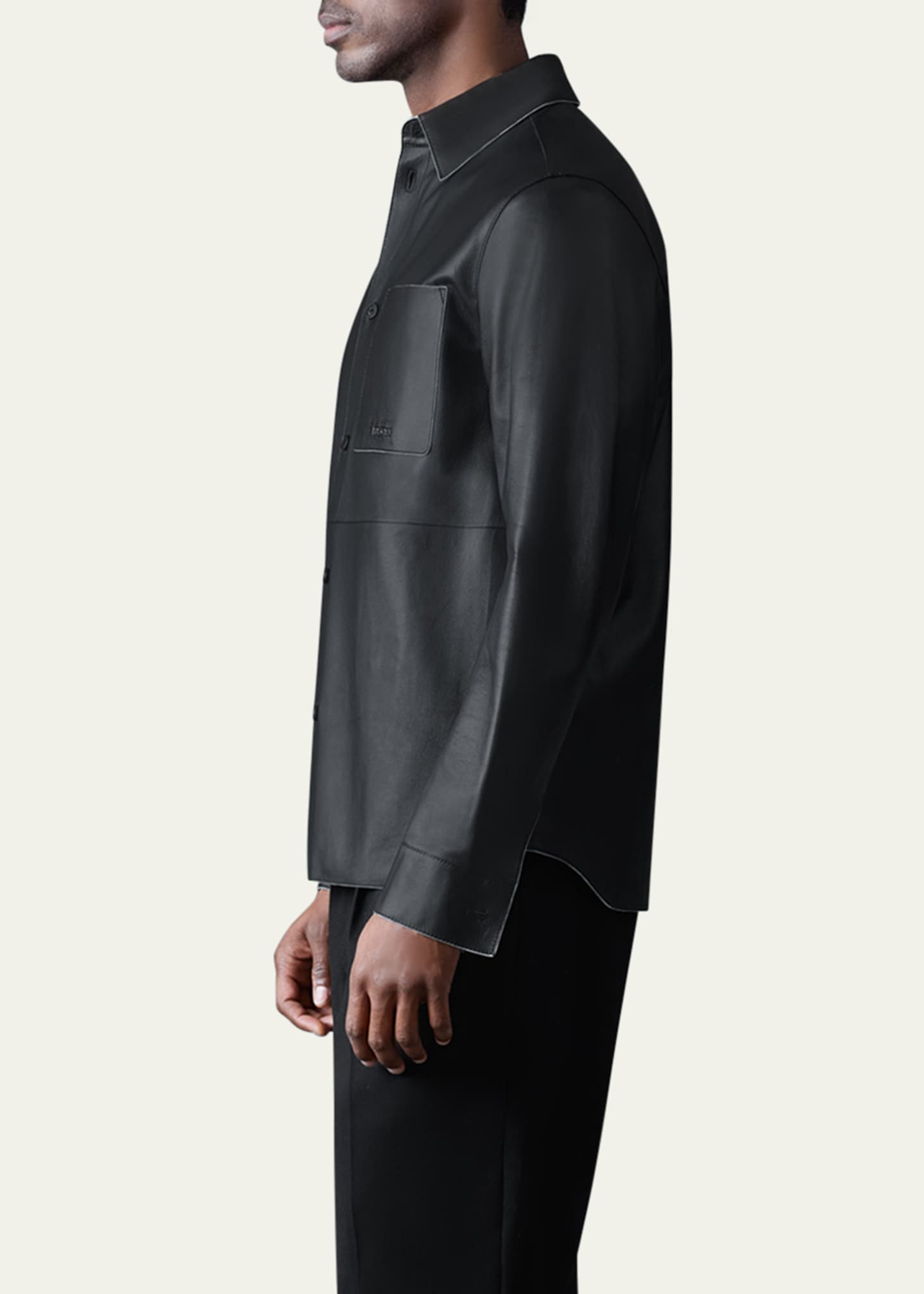 Mackage Men's Remington Contrast-Trim Leather Shirt Jacket - Bergdorf ...