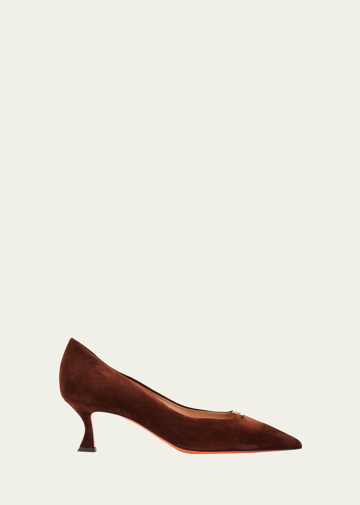 Santoni 55mm Sabine Suede Buckle Pumps - Bergdorf Goodman