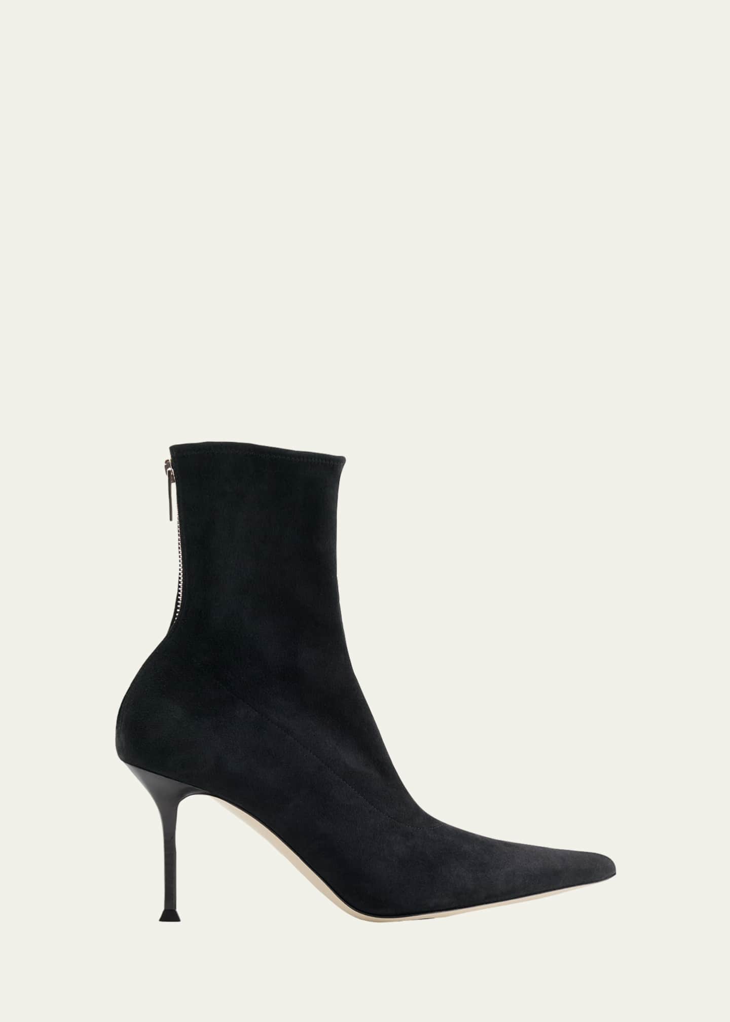 Christen Helix Stretch Suede Ankle Booties - Bergdorf Goodman