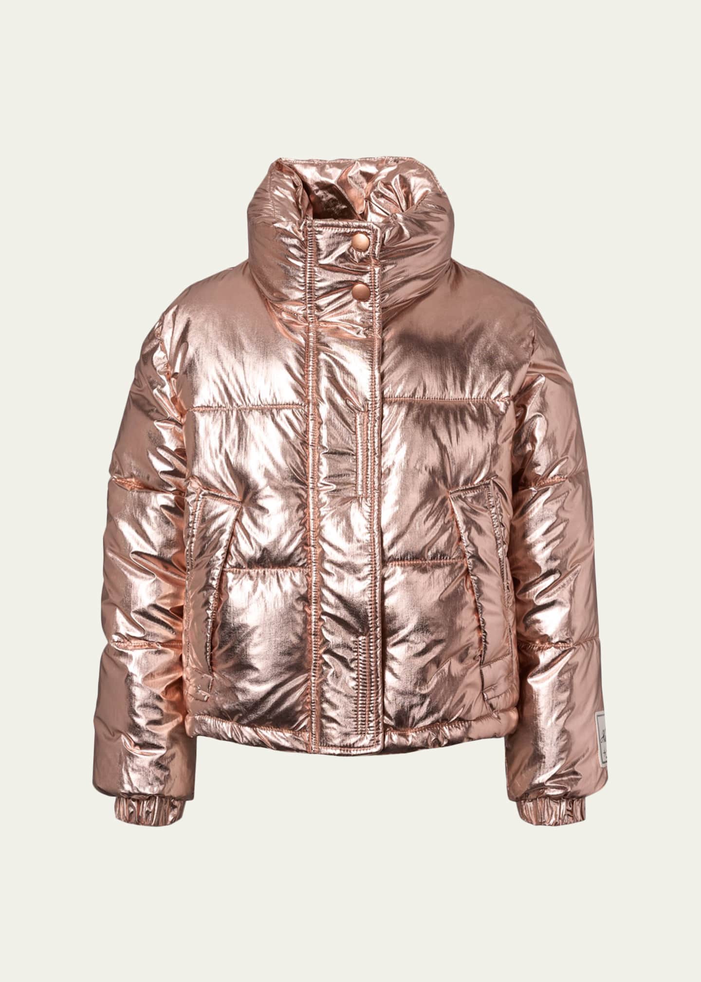 Molo Kid's Hansine Metallic Quilted Jacket, Size 16 - Bergdorf Goodman