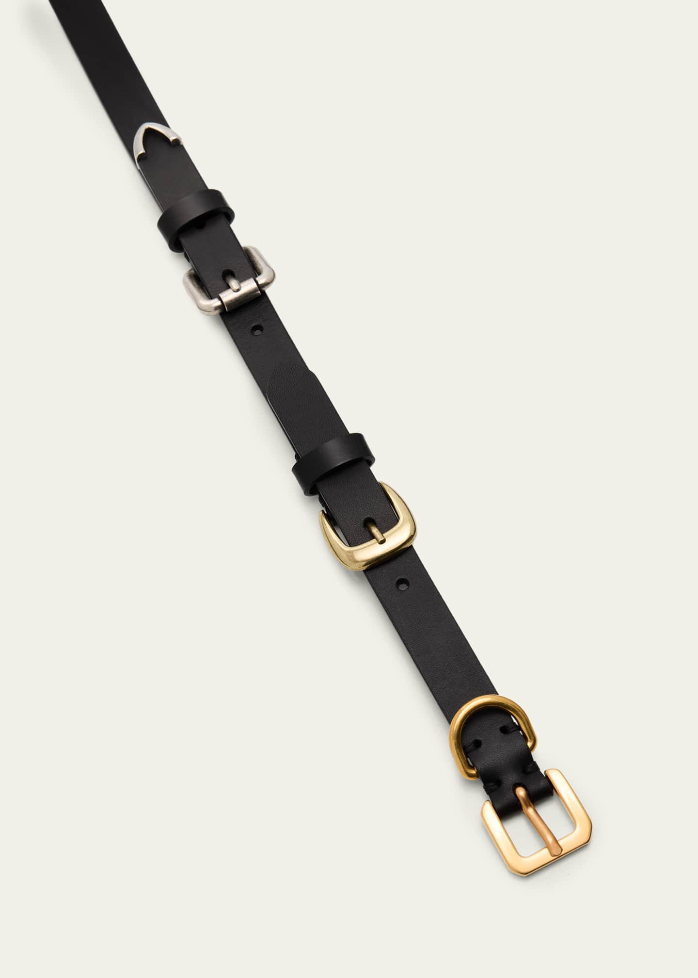 Etro Interchangeable Buckles Leather Belt - Bergdorf Goodman