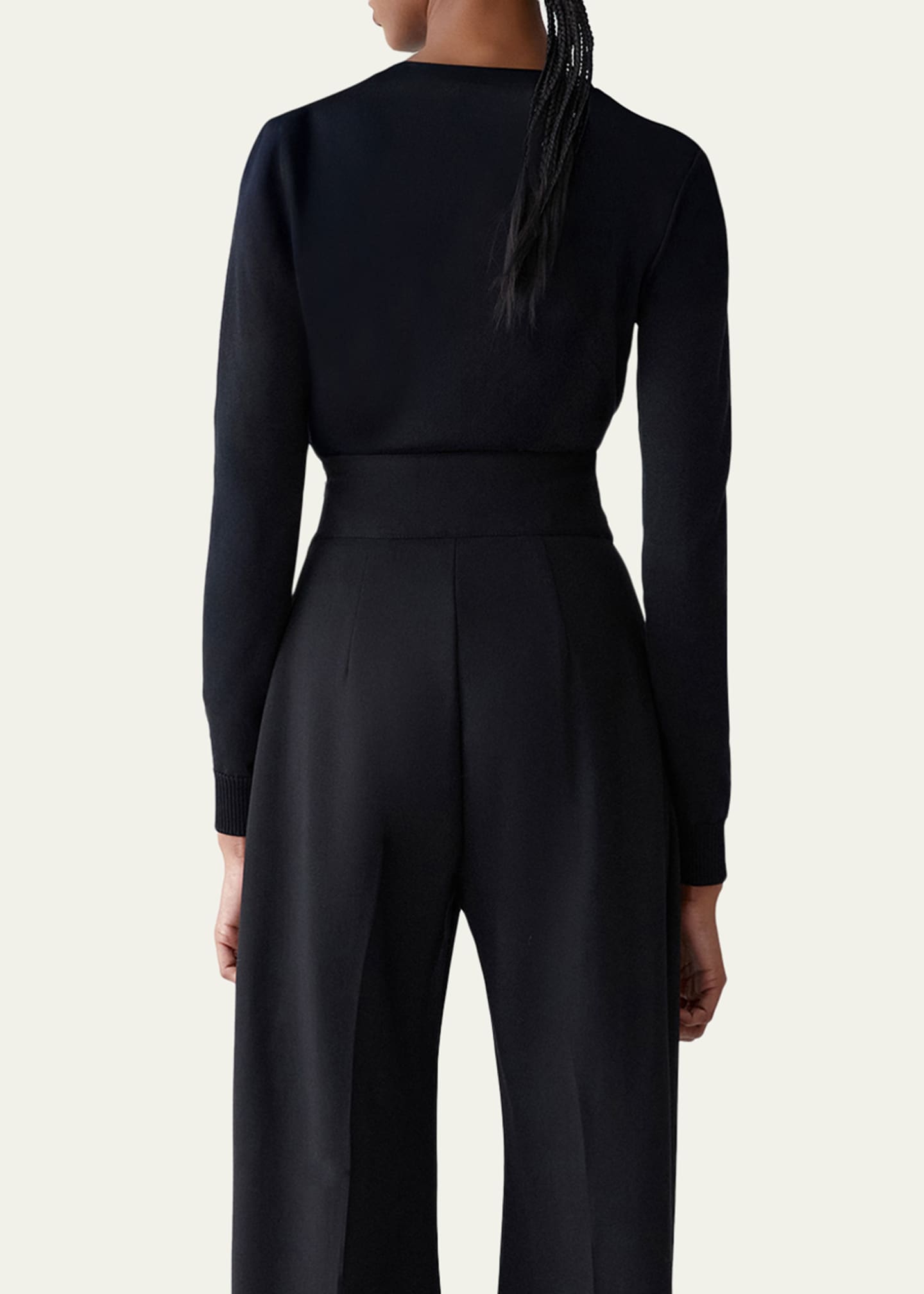 Carolina Herrera Pearly Collar Silk-Cotton Sweater - Bergdorf Goodman