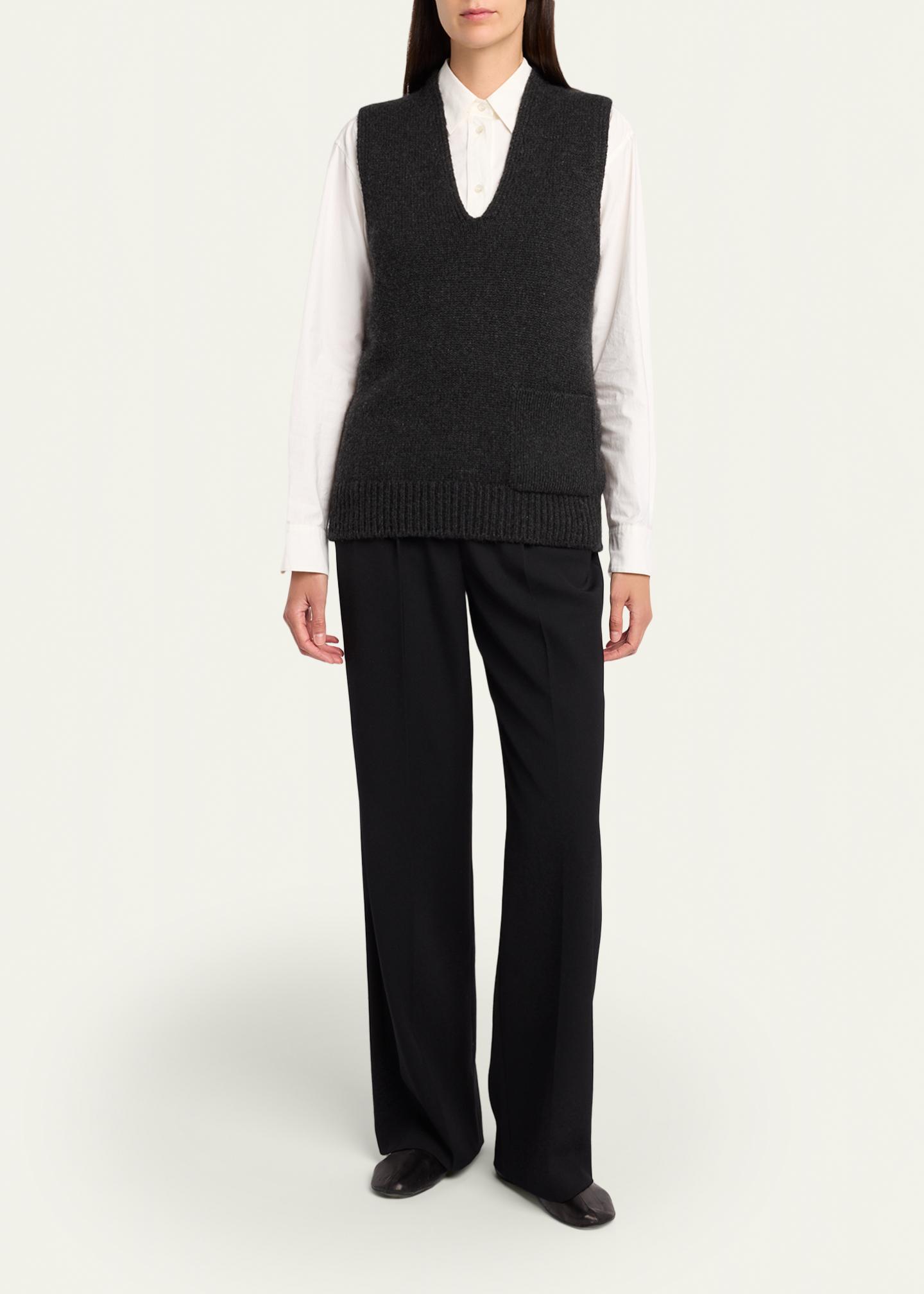 THE ROW Marte V-Neck Cashmere Sweater Vest - Bergdorf Goodman
