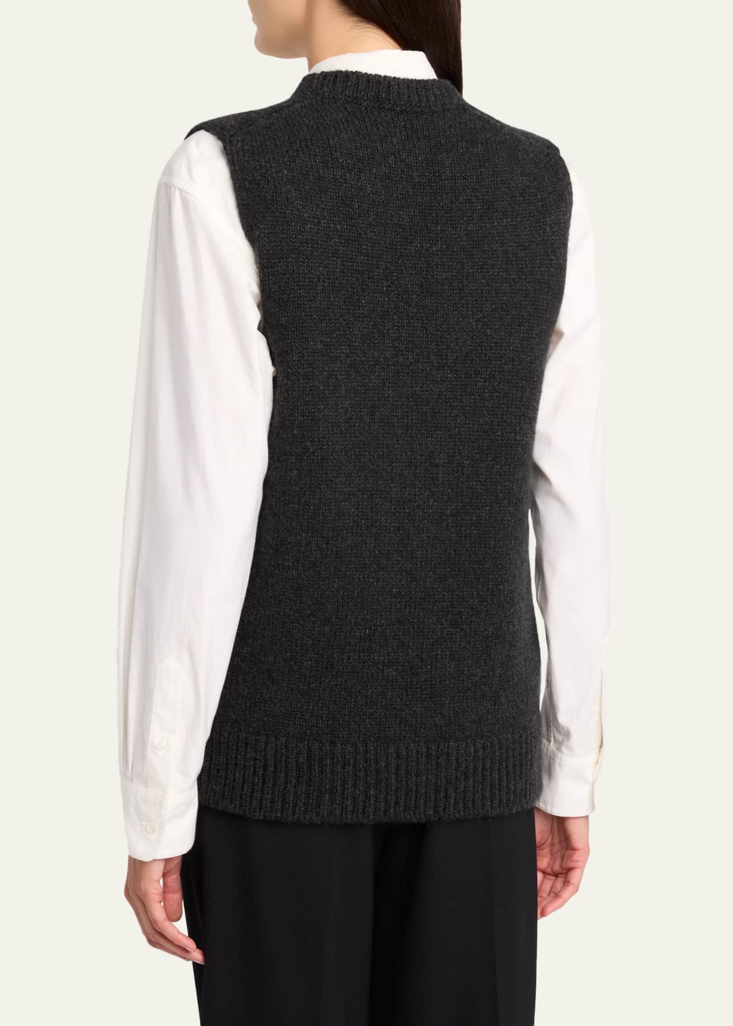 THE ROW Marte V-Neck Cashmere Sweater Vest - Bergdorf Goodman