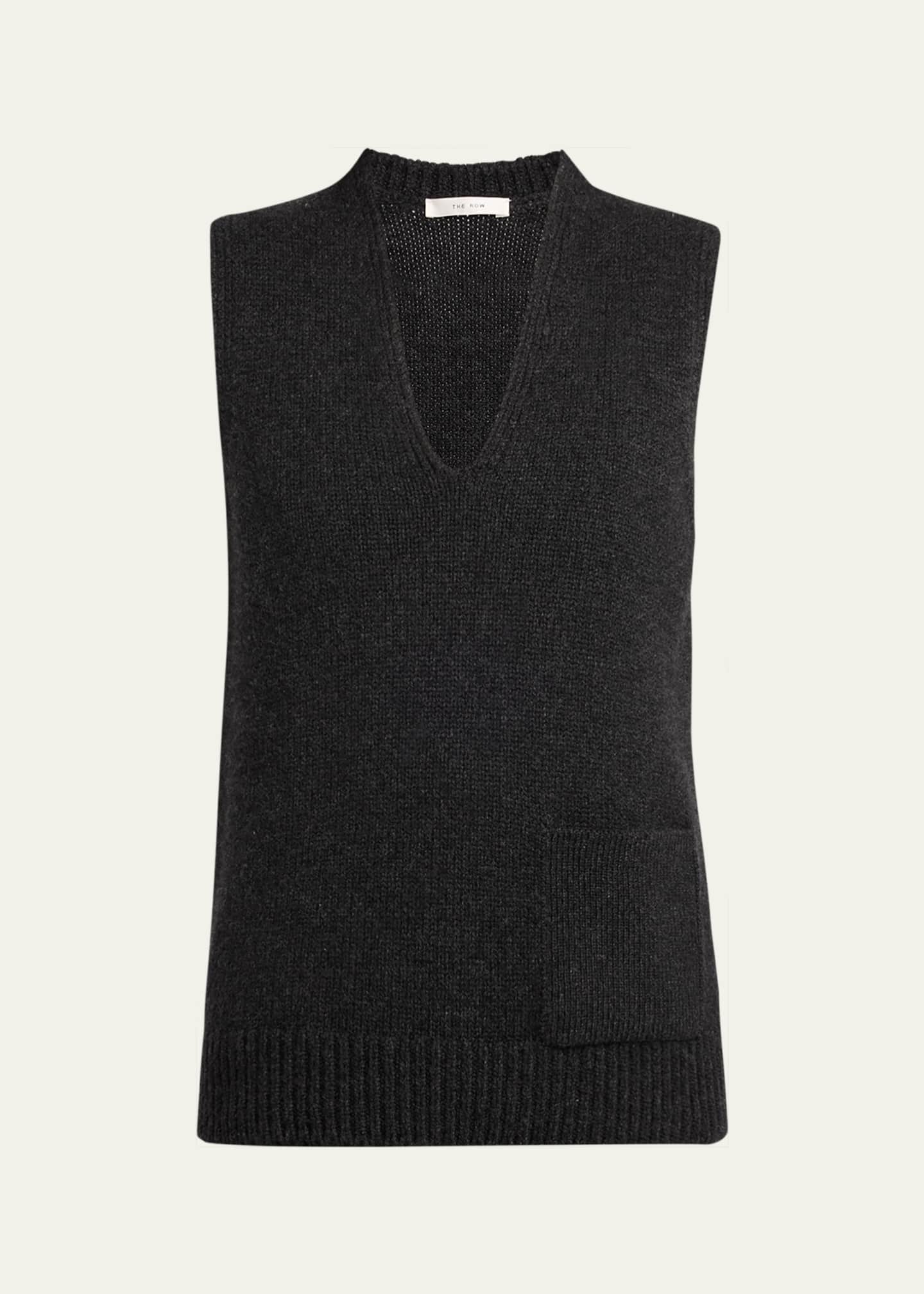 THE ROW Marte V-Neck Cashmere Sweater Vest - Bergdorf Goodman