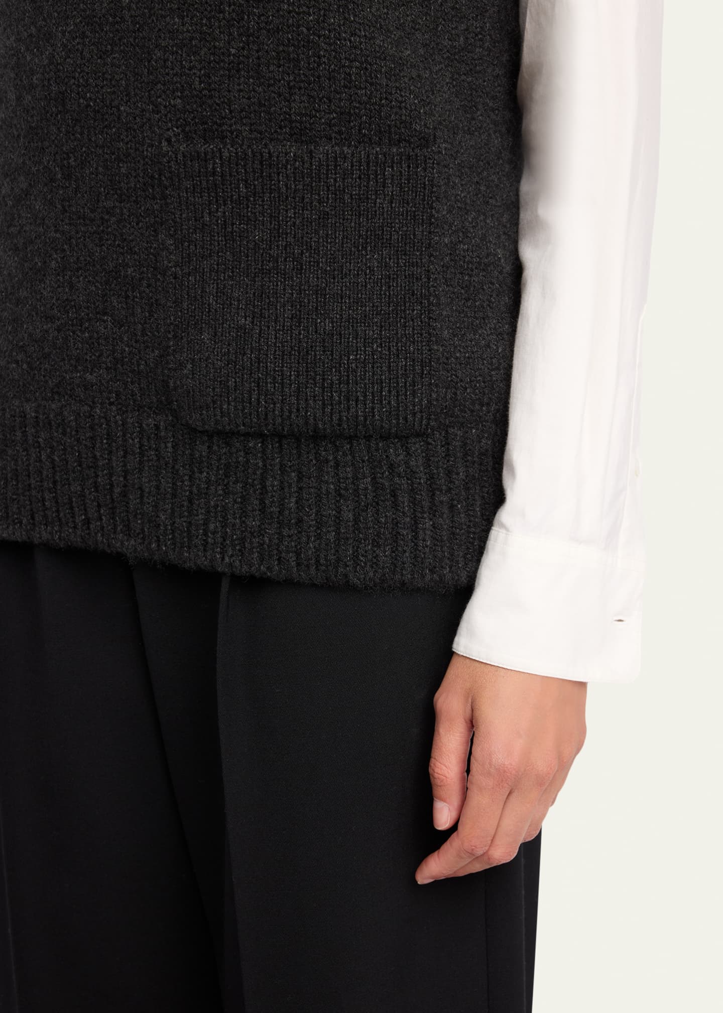 THE ROW Marte V-Neck Cashmere Sweater Vest - Bergdorf Goodman