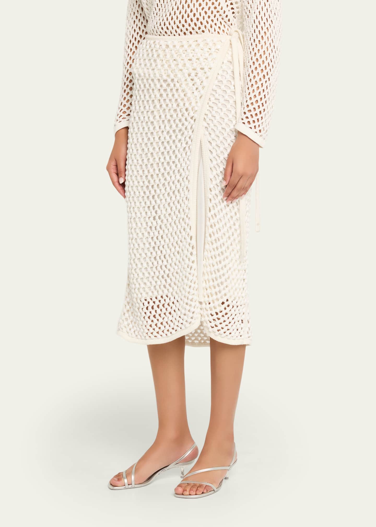Diotima Bonaire Crystal Crochet Midi Wrap Skirt - Bergdorf Goodman