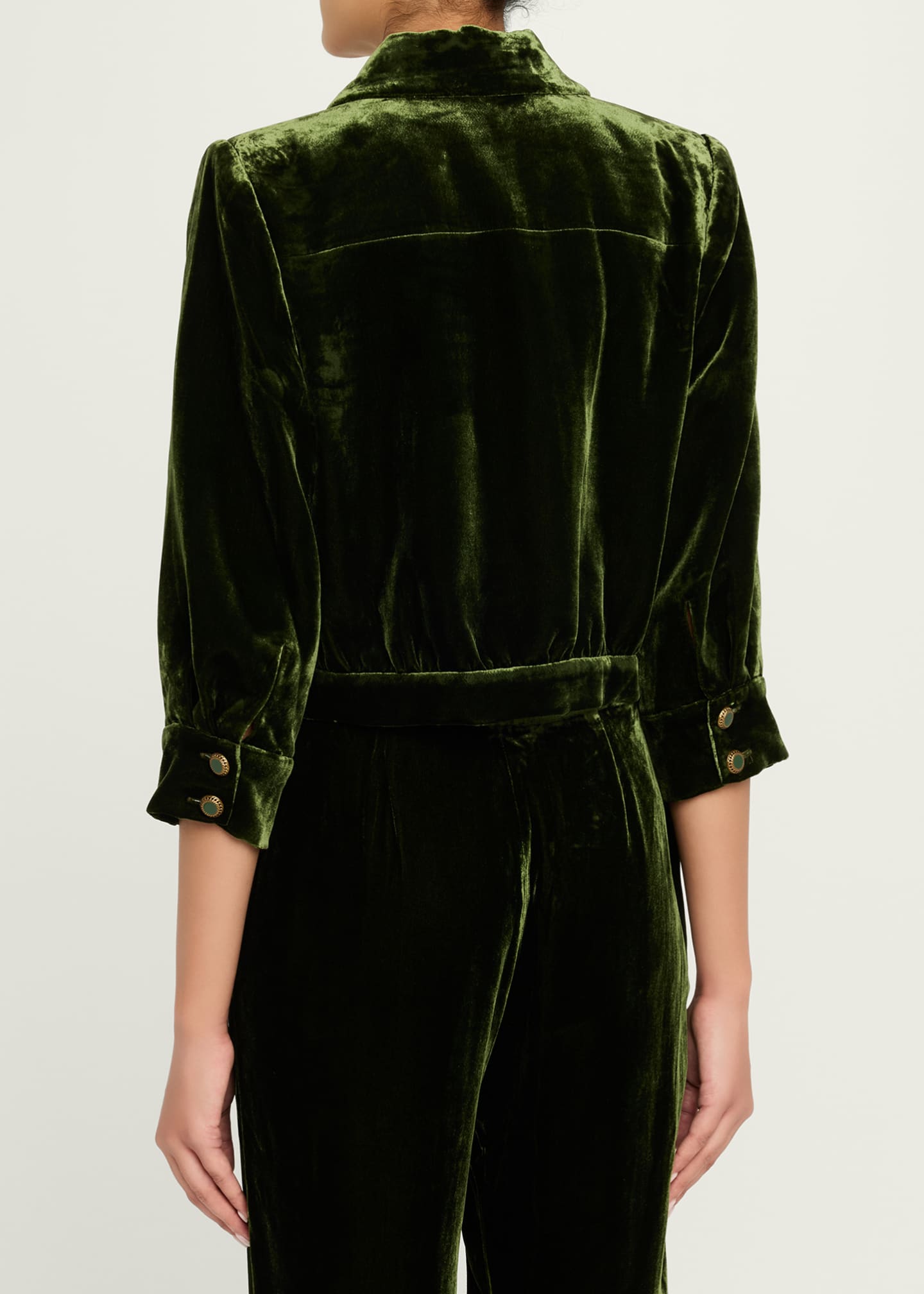 L'Agence Jia Cropped Velvet Jacket - Bergdorf Goodman