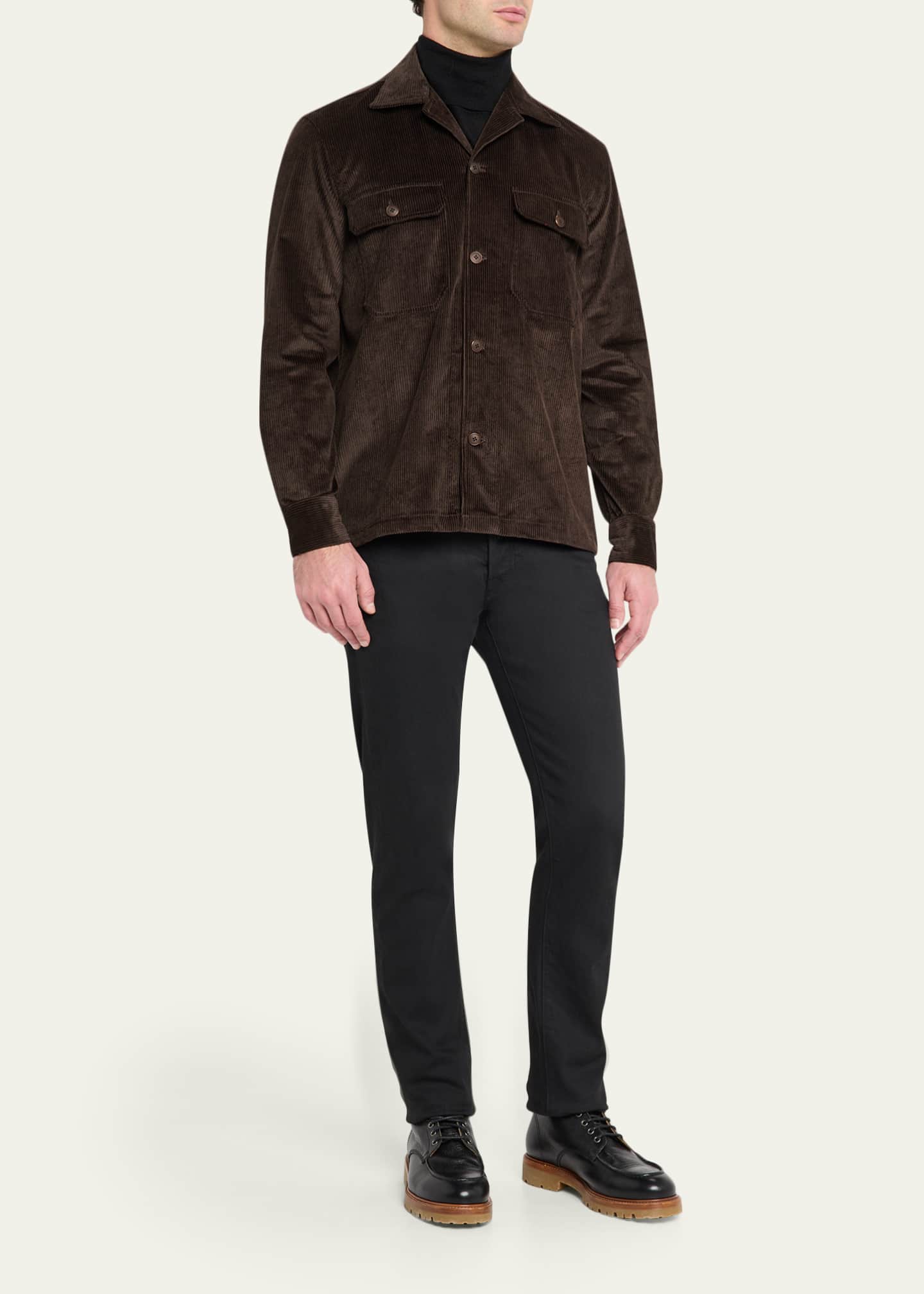 Salvatore Piccolo Men's Cotton Corduroy Dual-Pocket Overshirt ...