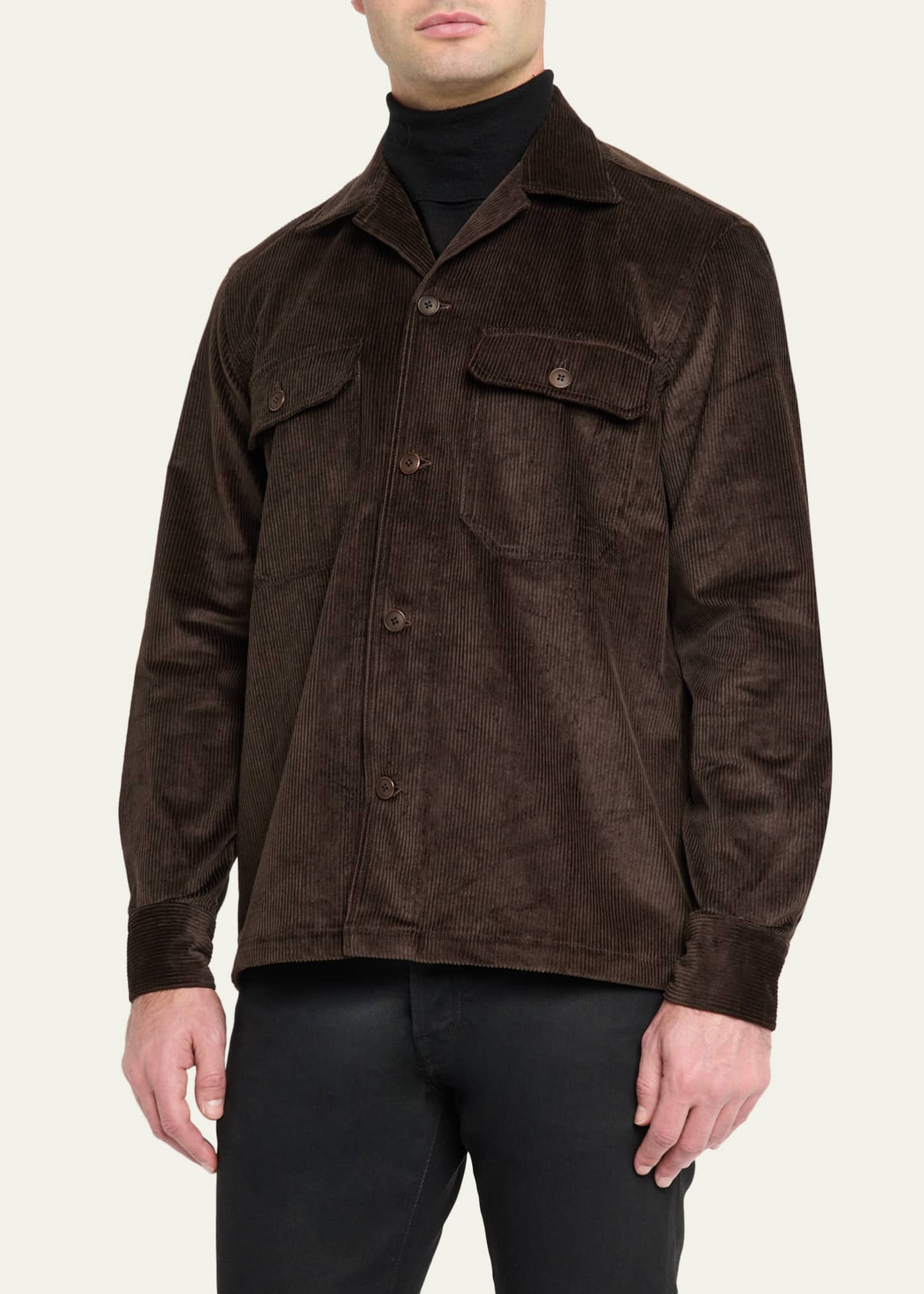 Salvatore Piccolo Men's Cotton Corduroy Dual-Pocket Overshirt ...