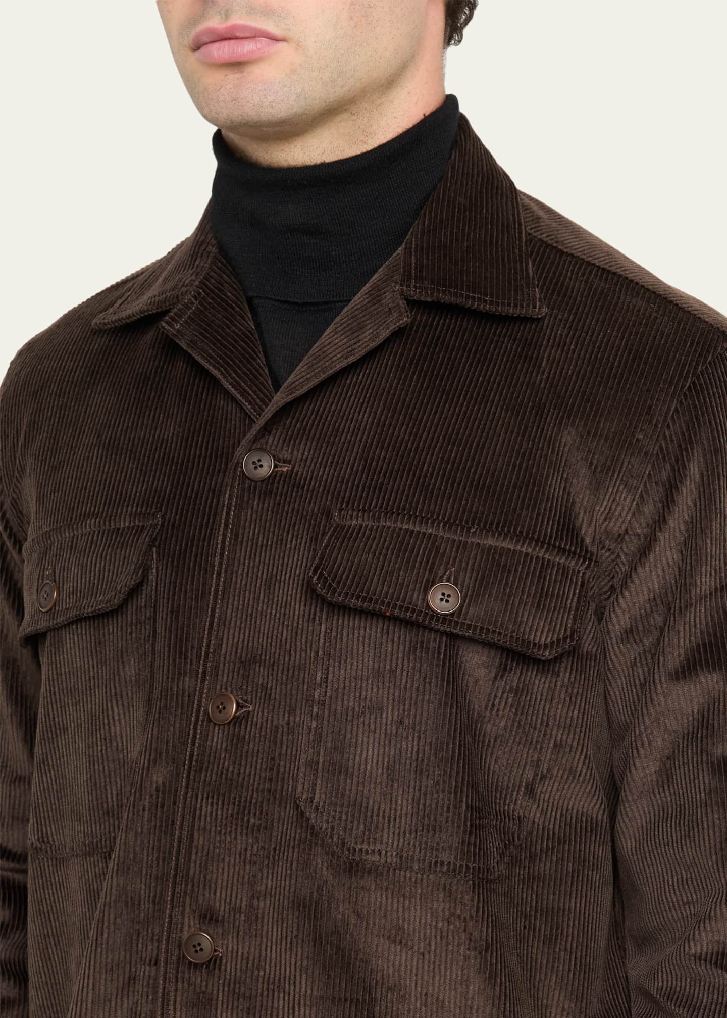Salvatore Piccolo Men's Cotton Corduroy Dual-Pocket Overshirt ...