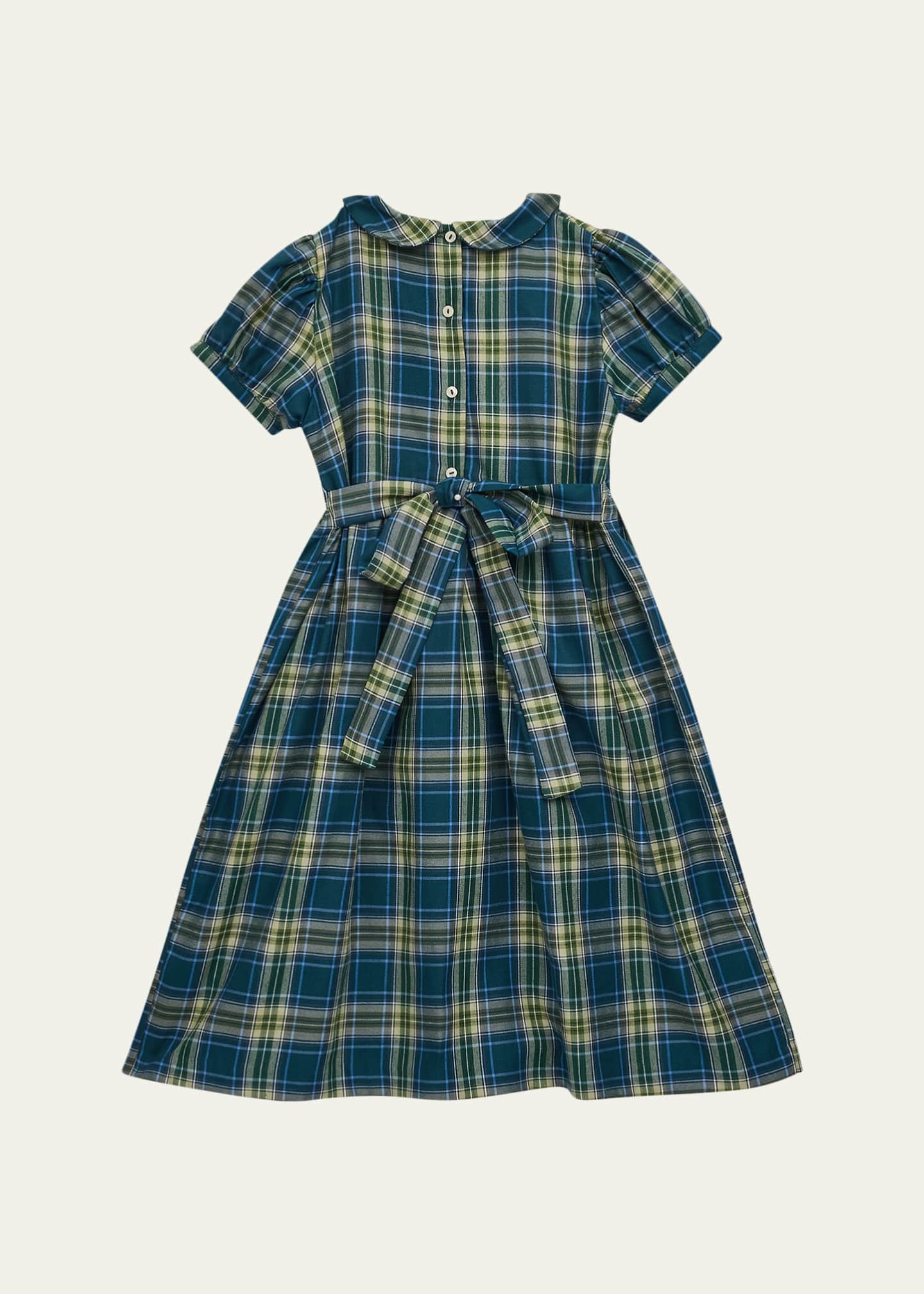 Mariella Ferrari Girl's Smocked Cotton Plaid Dress, Size 3-12 ...