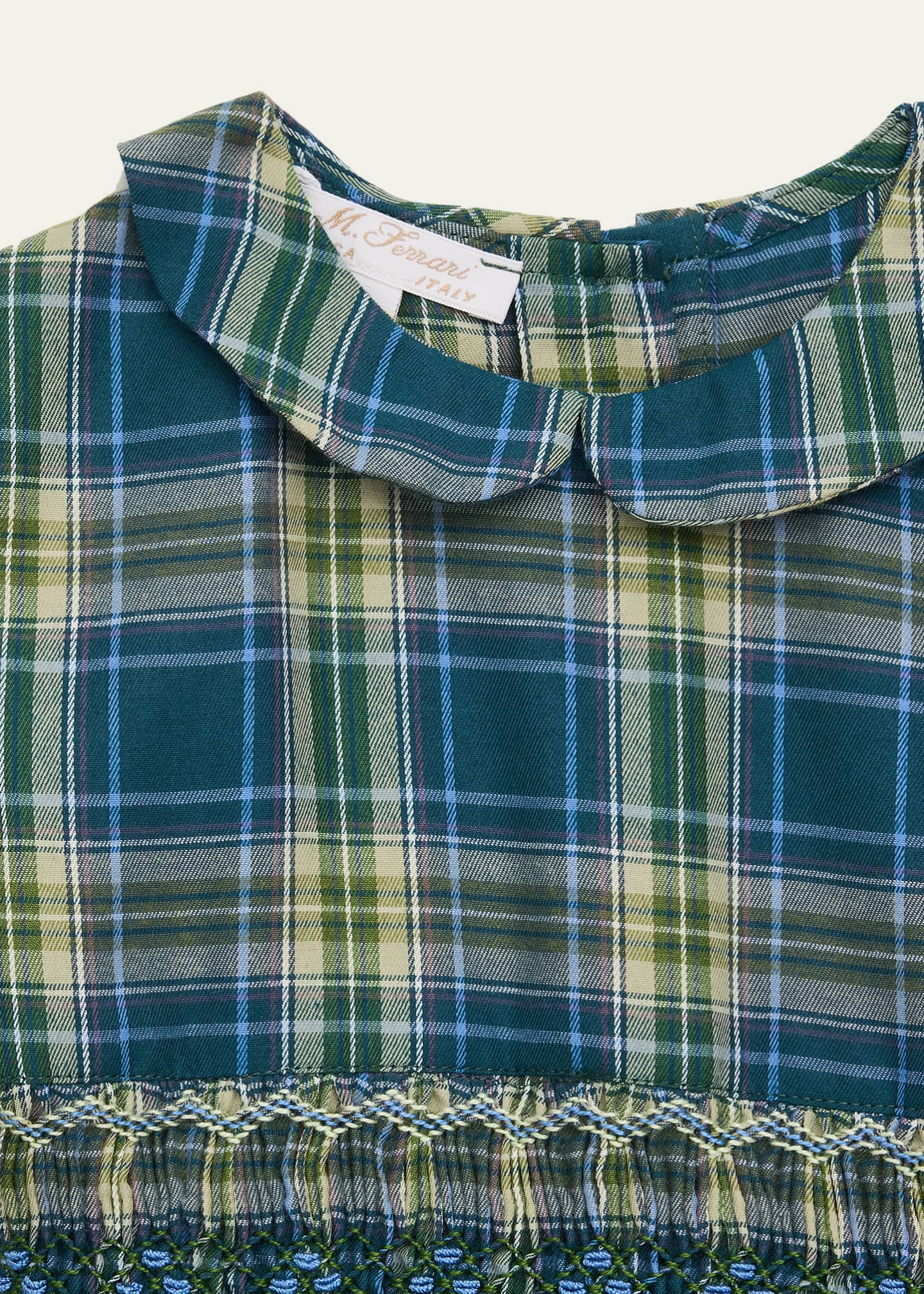 Mariella Ferrari Girl's Smocked Cotton Plaid Dress, Size 3-12 ...