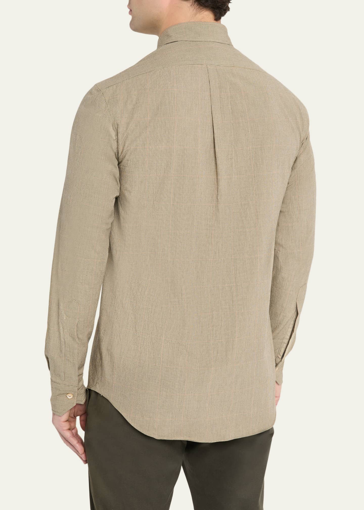 Salvatore Piccolo Men's Cotton Micro-Grid Check Button-Down Shirt ...