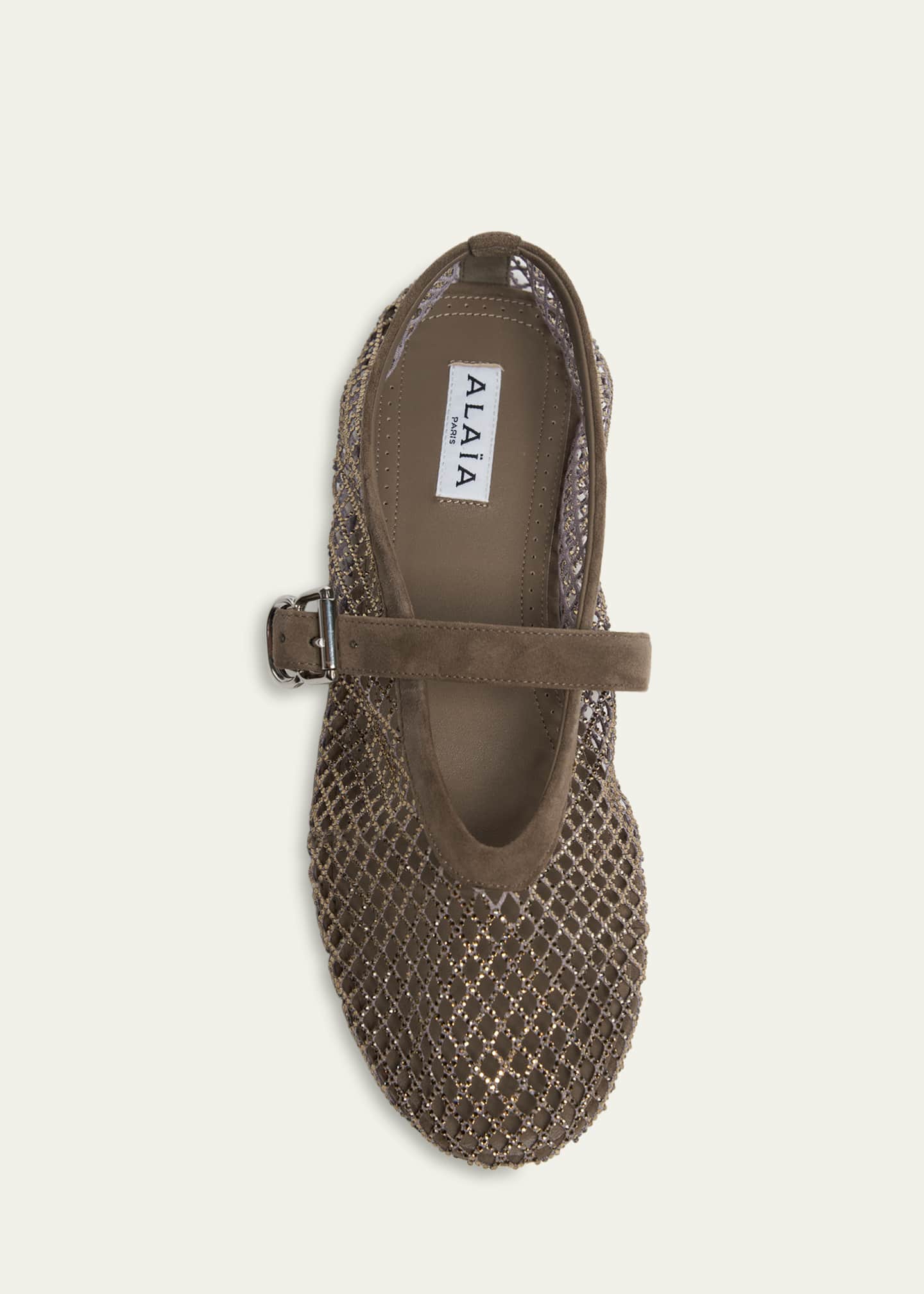 ALAIA Crystal Mesh Ballet Flats - Bergdorf Goodman