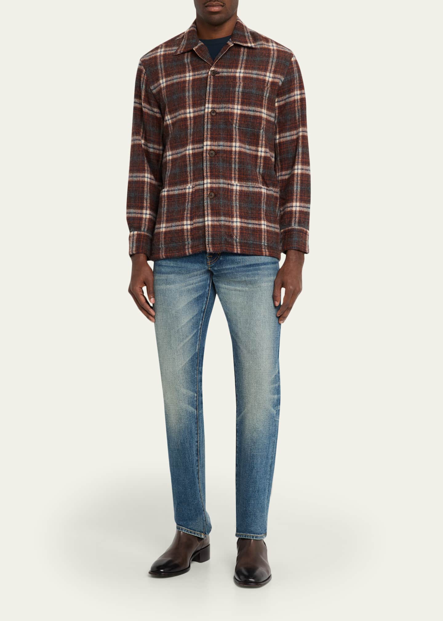 Salvatore Piccolo Men's Wool and Nylon Plaid Overshirt - Bergdorf Goodman