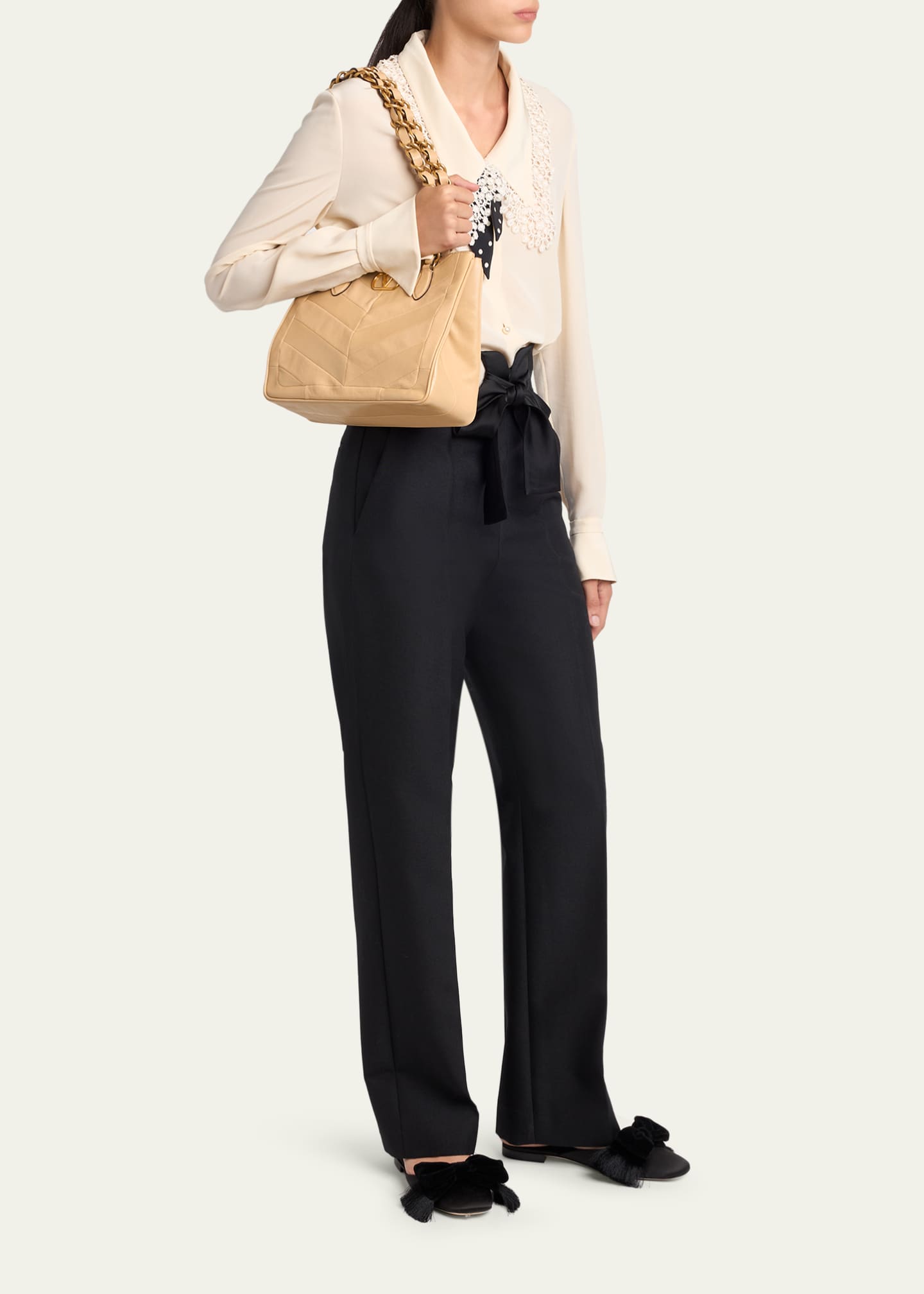 Valentino Garavani Laseine Small Nappa Leather Shopping Bag - Bergdorf ...