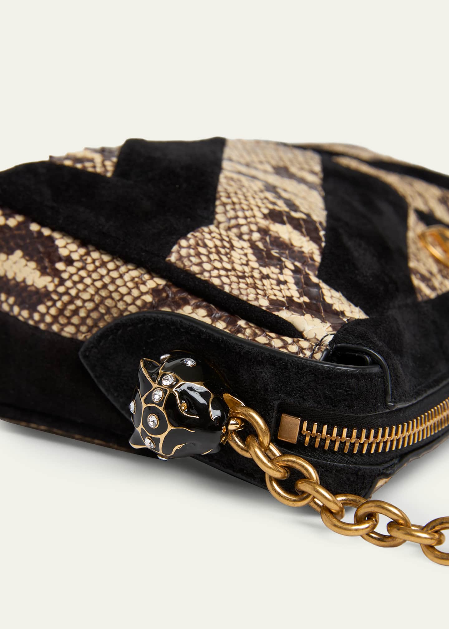 Valentino Garavani Small Patchwork Suede & Python Shoulder Bag ...