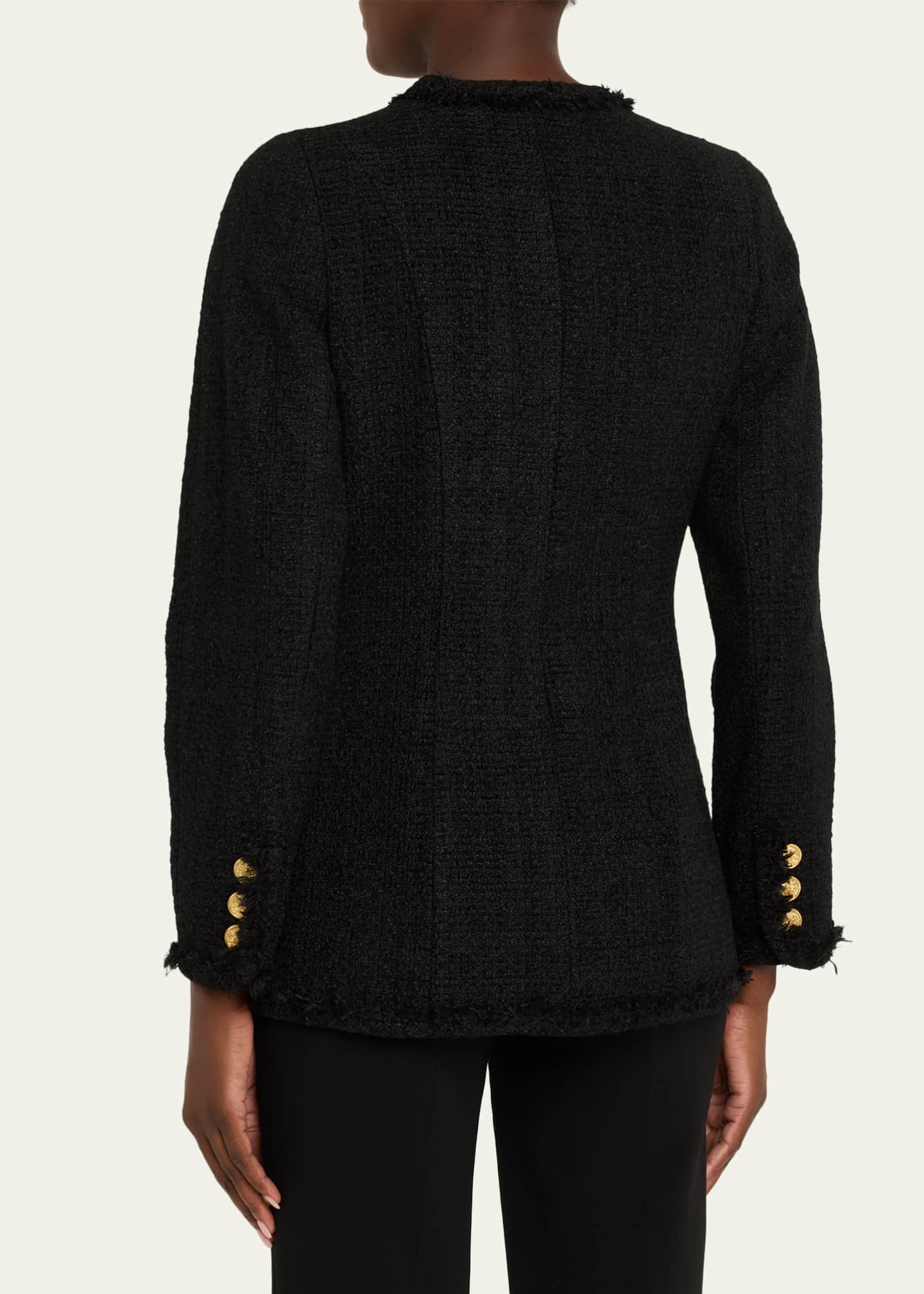 LoveShackFancy Adrina Tweed Embellished Jacket - Bergdorf Goodman