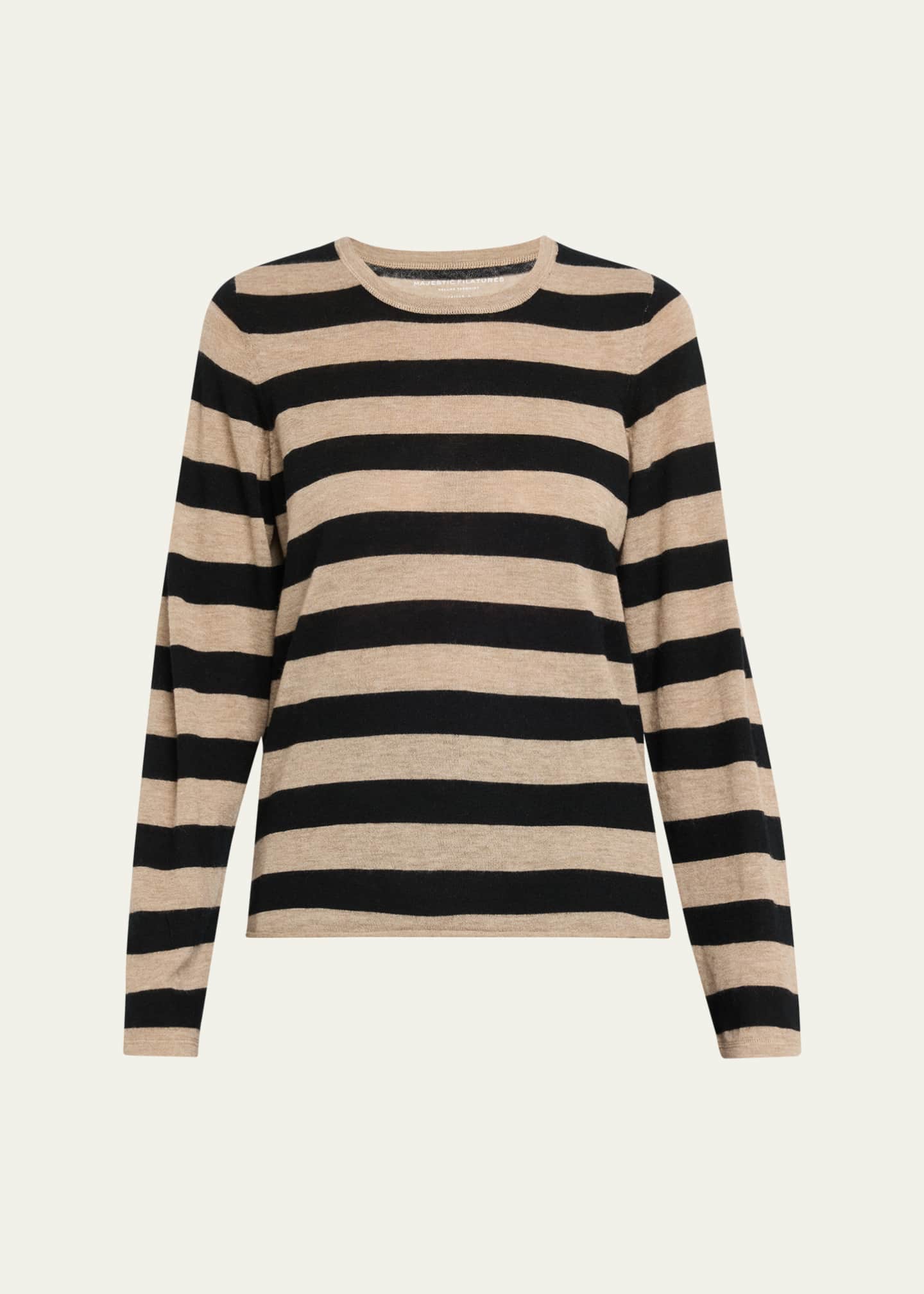 Majestic Filatures Machine Washable Cashmere Striped Pullover ...