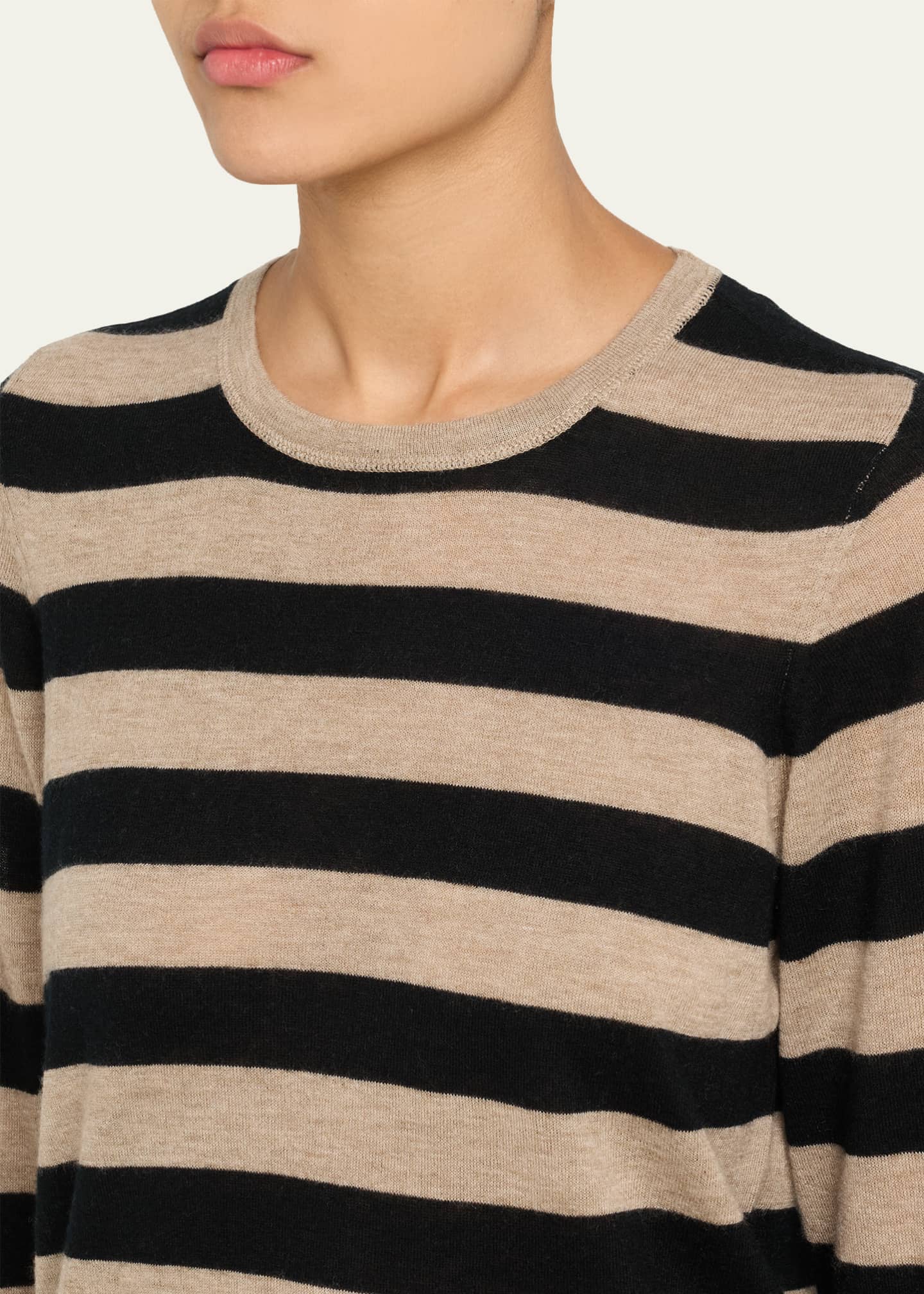 Majestic Filatures Machine Washable Cashmere Striped Pullover ...