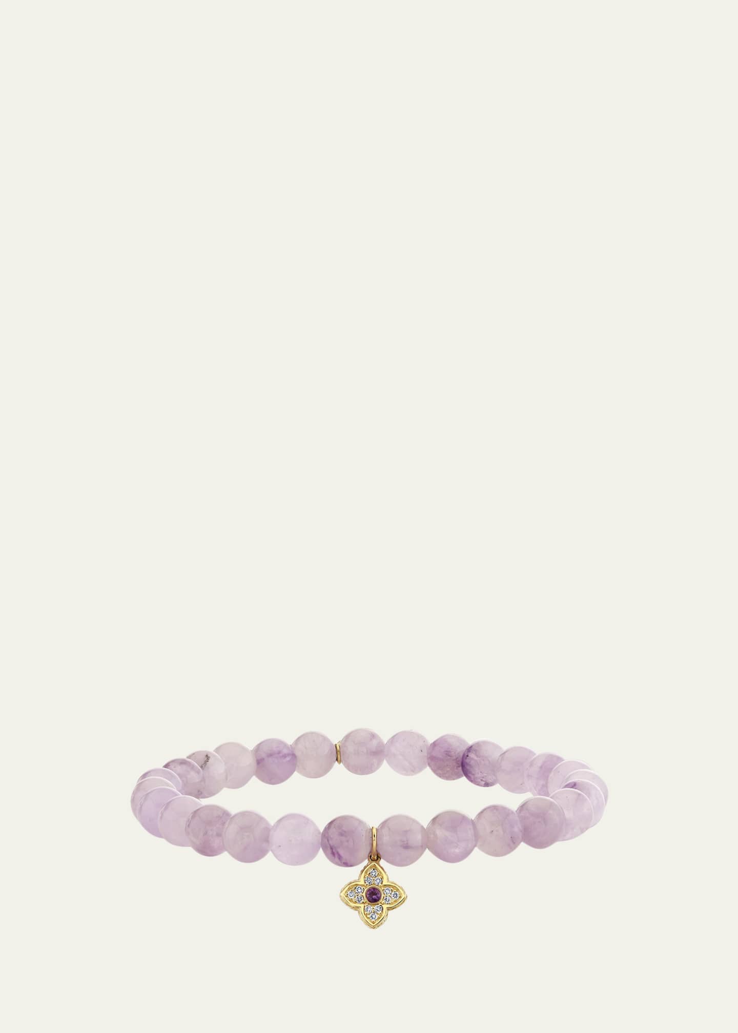 Sydney Evan 14K Gold Diamond Moroccan Flower on Amethyst Bracelet ...