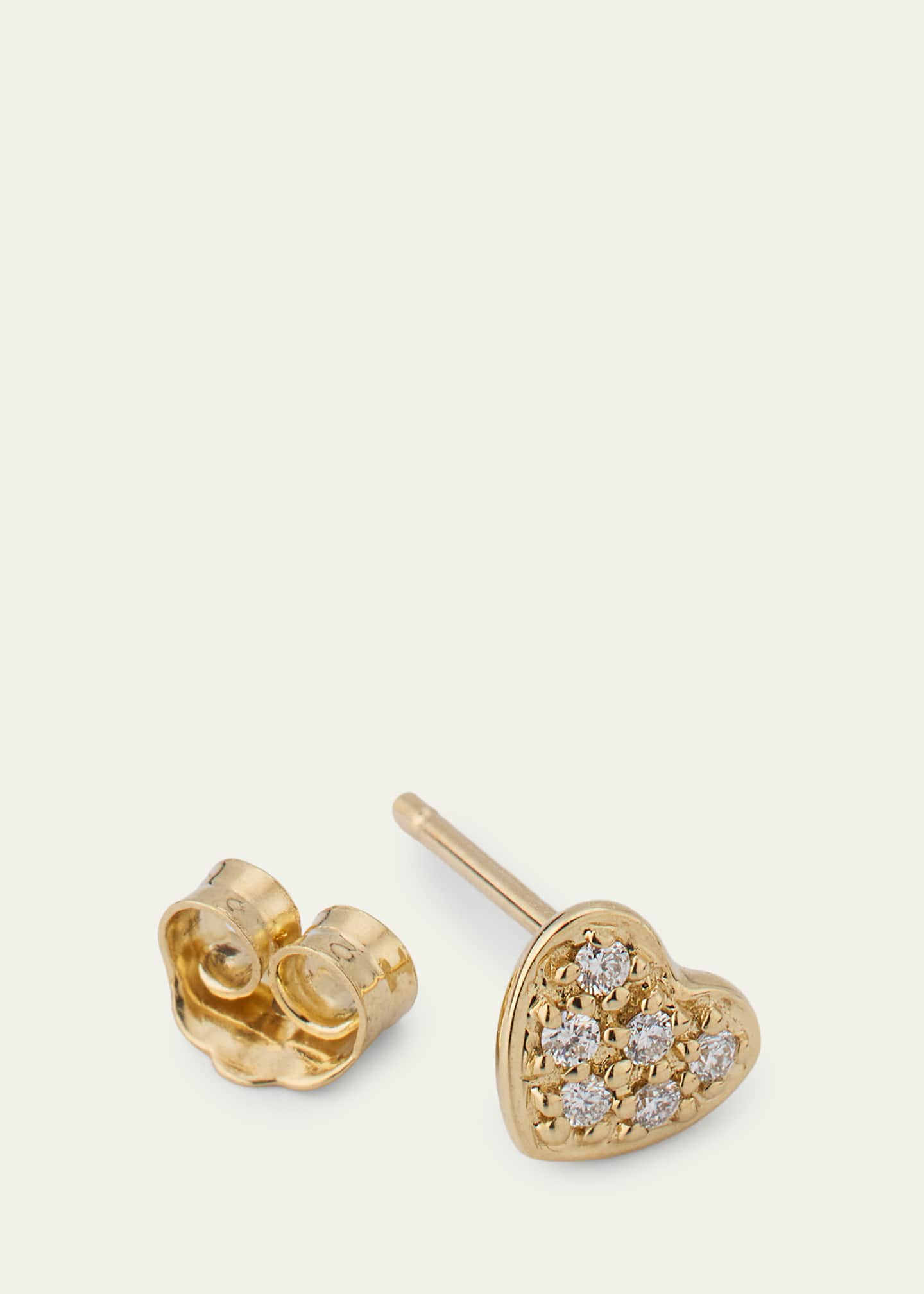 Sydney Evan 14K Yellow Gold Diamond Mini Heart Earring, Single ...