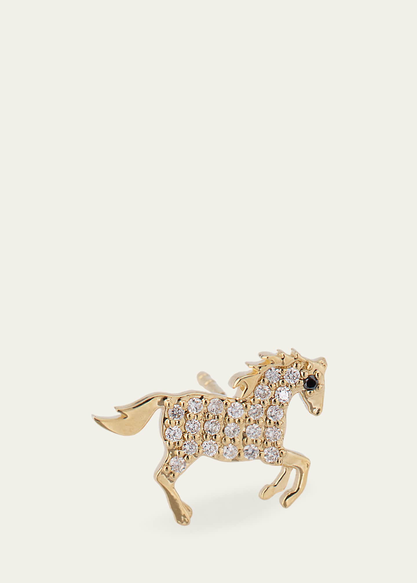 Sydney Evan 14K Yellow Gold Diamond Horse Stud Earring, Single (Right ...