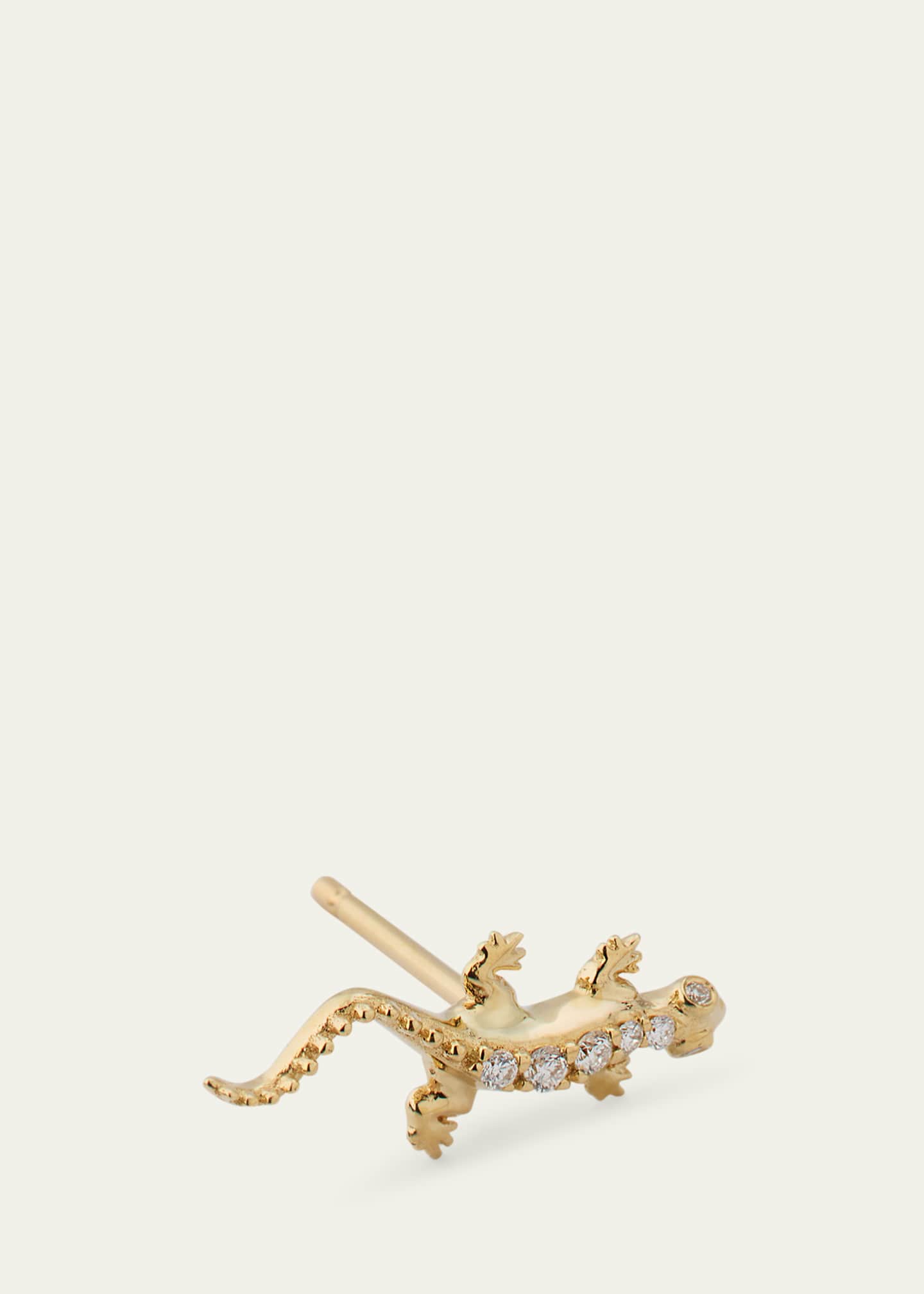 Sydney Evan 14K Yellow Gold Diamond Lizard Stud Earring, Single (Left ...