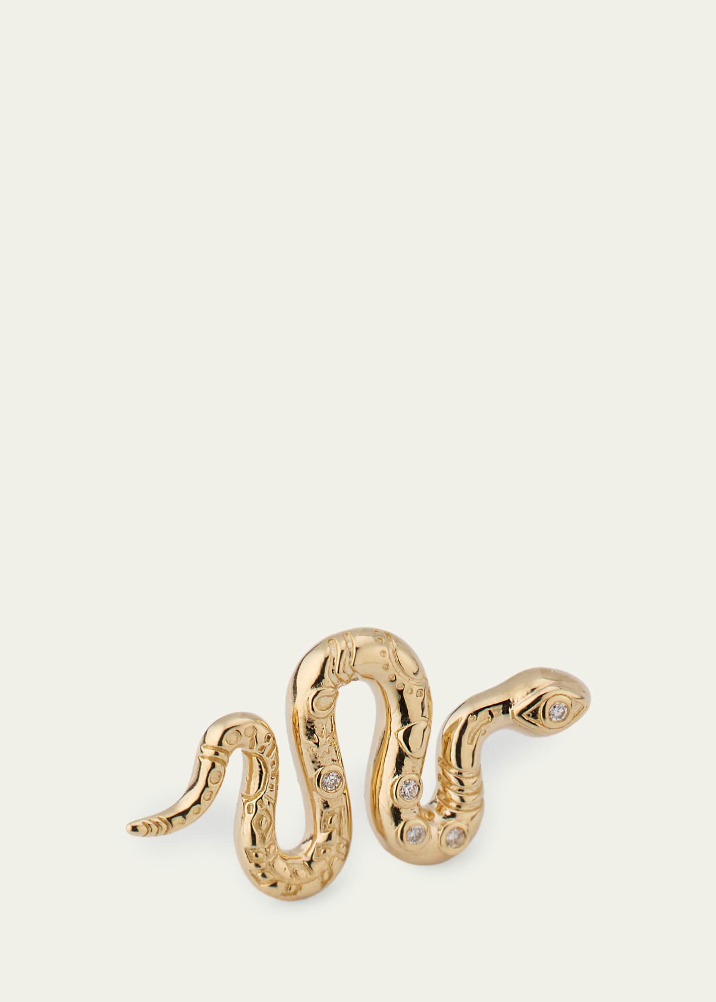 Sydney Evan 14K Yellow Gold Diamond Snake Stud Earring, Single ...