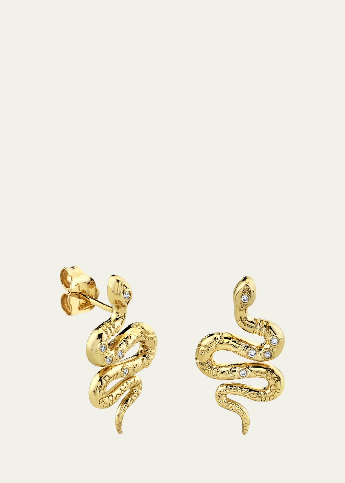 Sydney Evan 14K Yellow Gold Diamond Snake Stud Earring, Single ...
