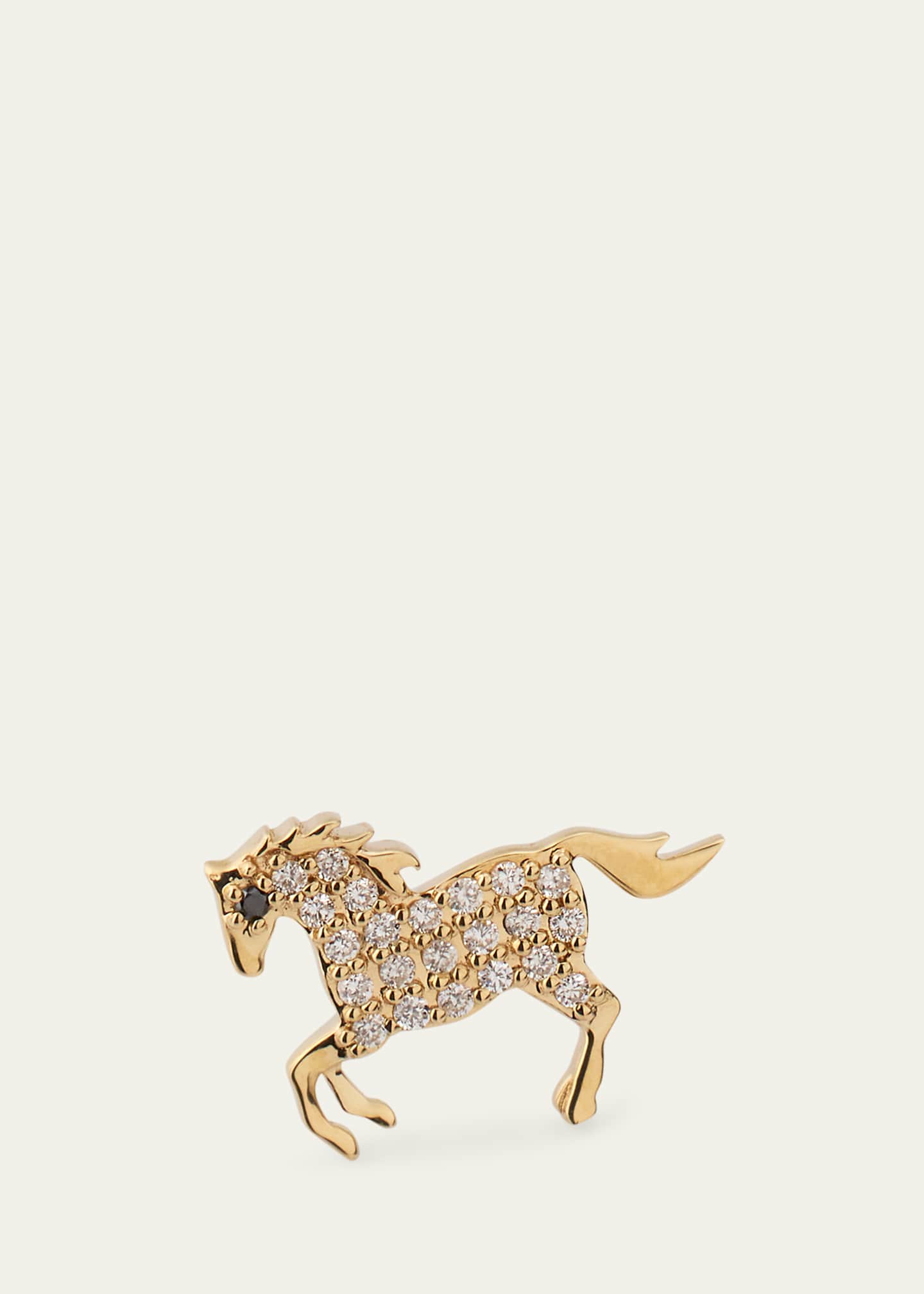 Sydney Evan 14K Yellow Gold Diamond Horse Stud Earring, Single (Left ...