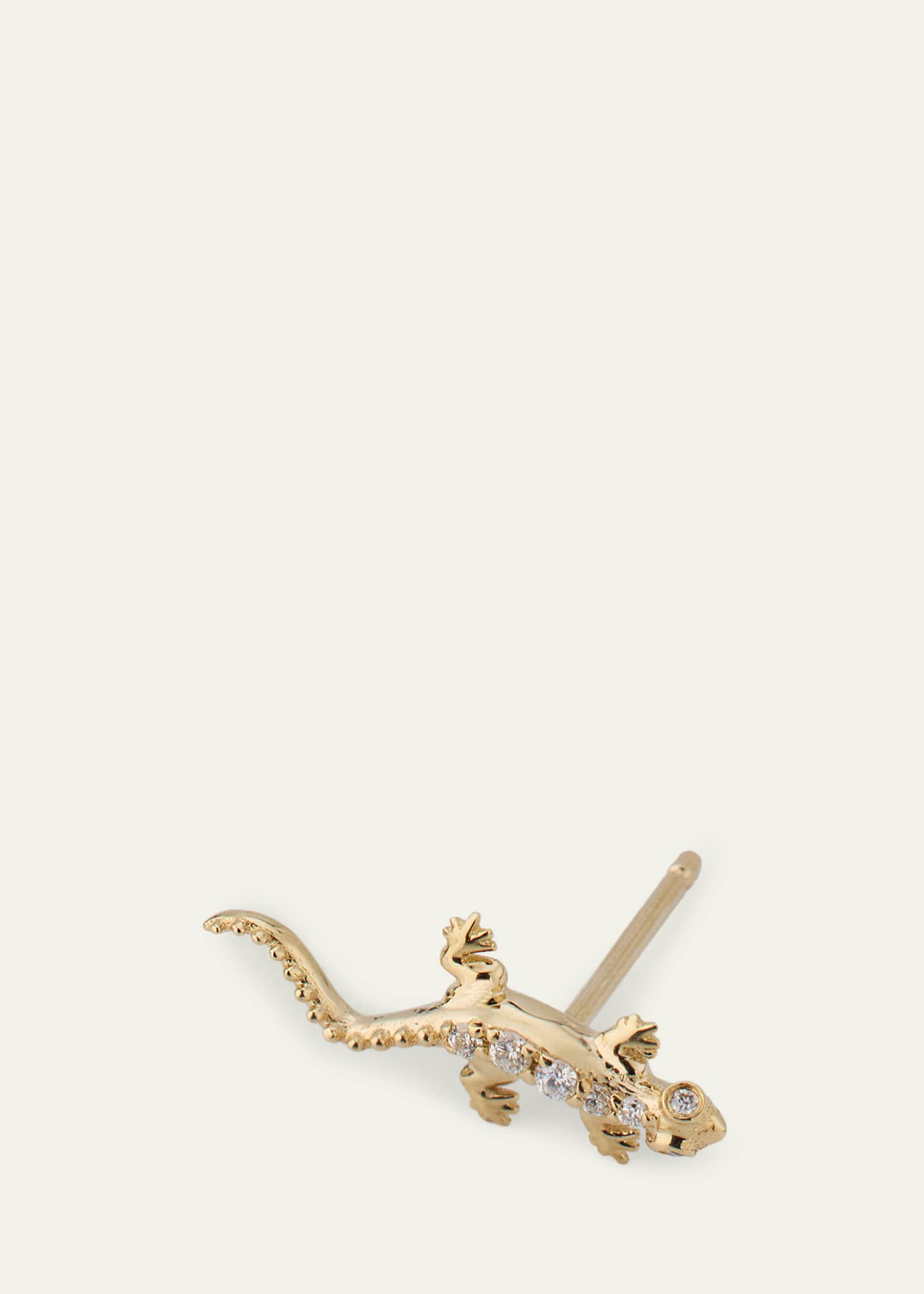 Sydney Evan 14K Yellow Gold Diamond Lizard Stud Earring, Single (Right ...