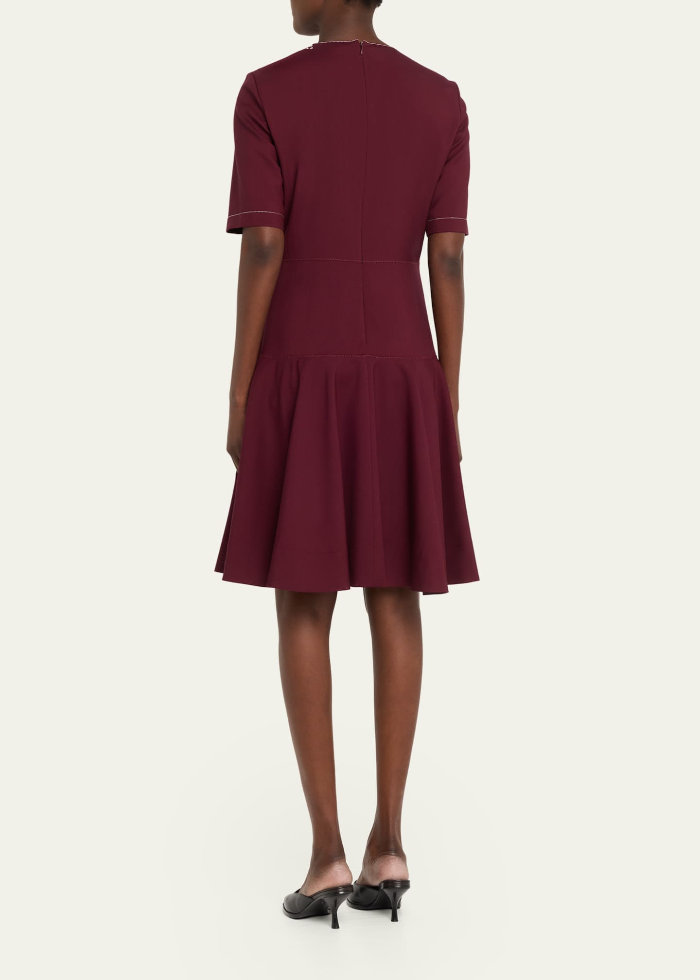 Marni Drop-Waist Wool Crepe Short-Sleeve Dress - Bergdorf Goodman