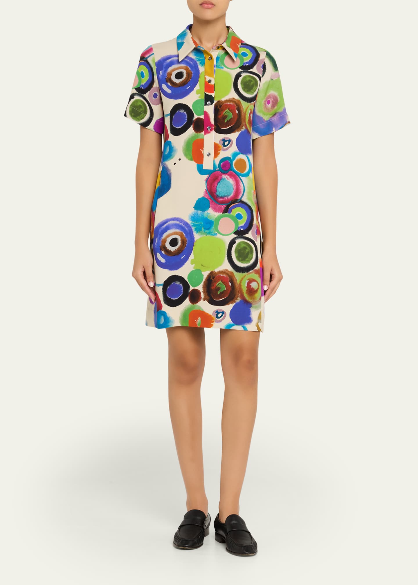 Libertine Gouache Printed Preppy Mini Polo Dress - Bergdorf Goodman