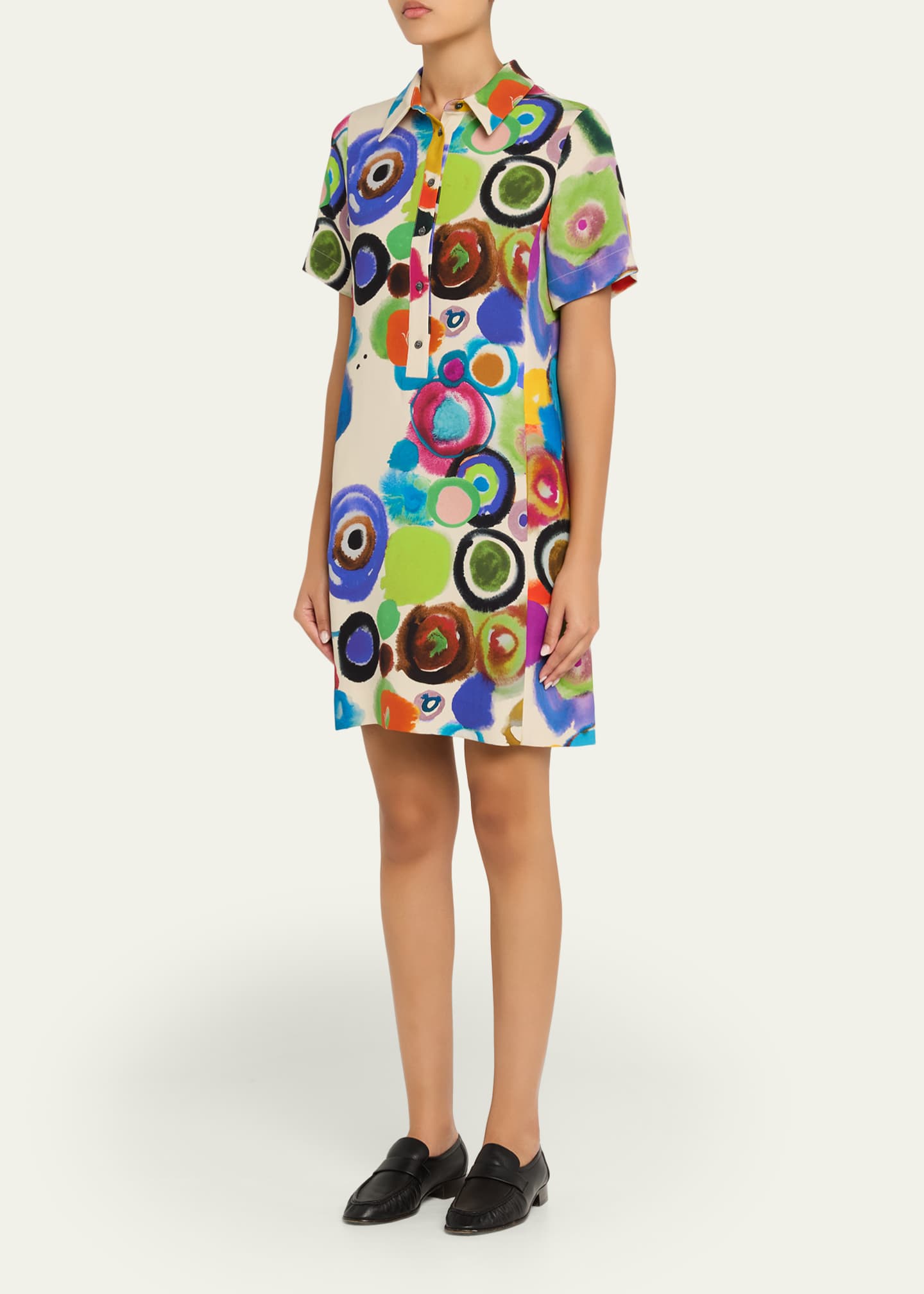 Libertine Gouache Printed Preppy Mini Polo Dress - Bergdorf Goodman