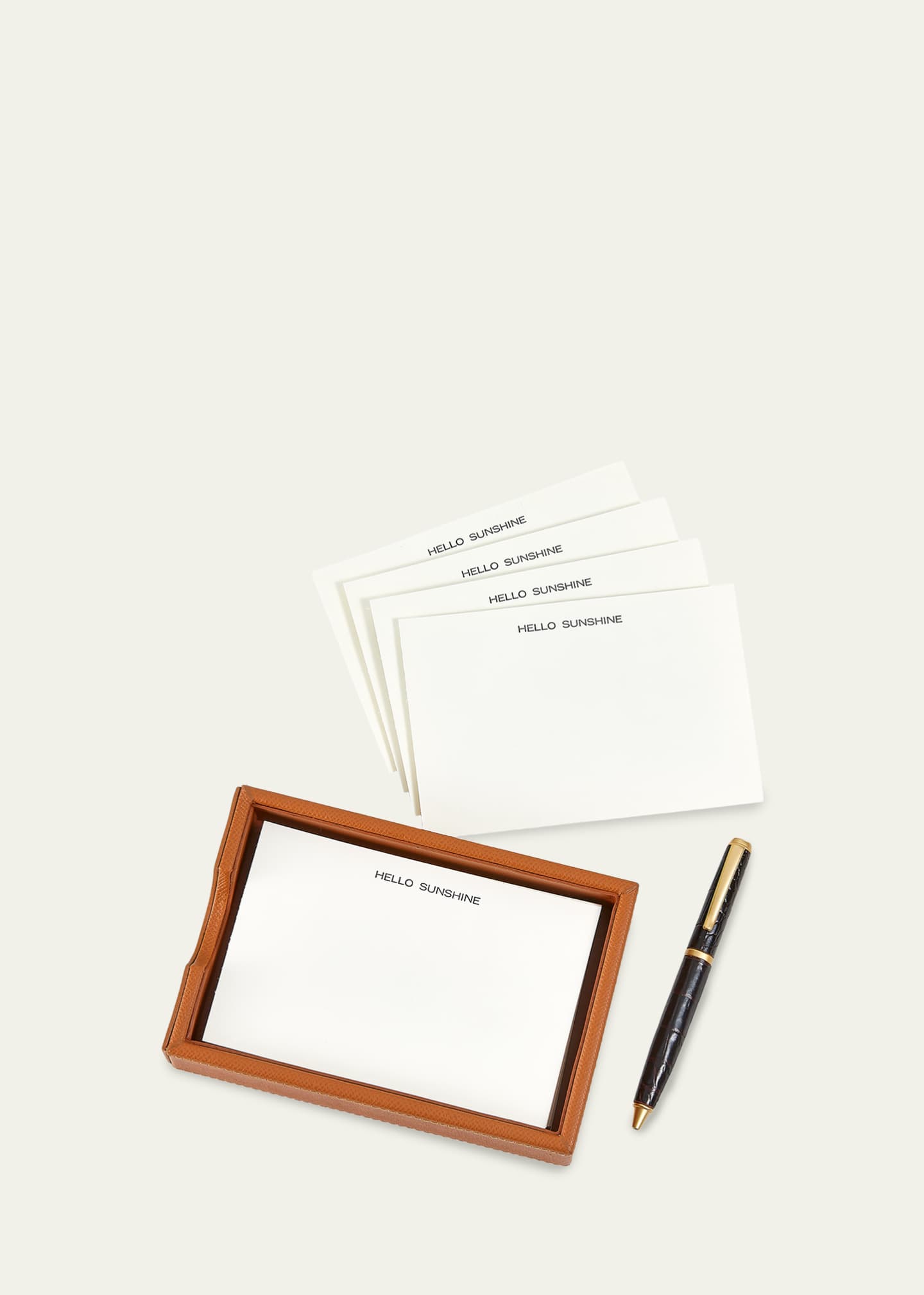 Graphic Image Leather Memo Tray with 25 "Hello Sunshine" Note Cards ...
