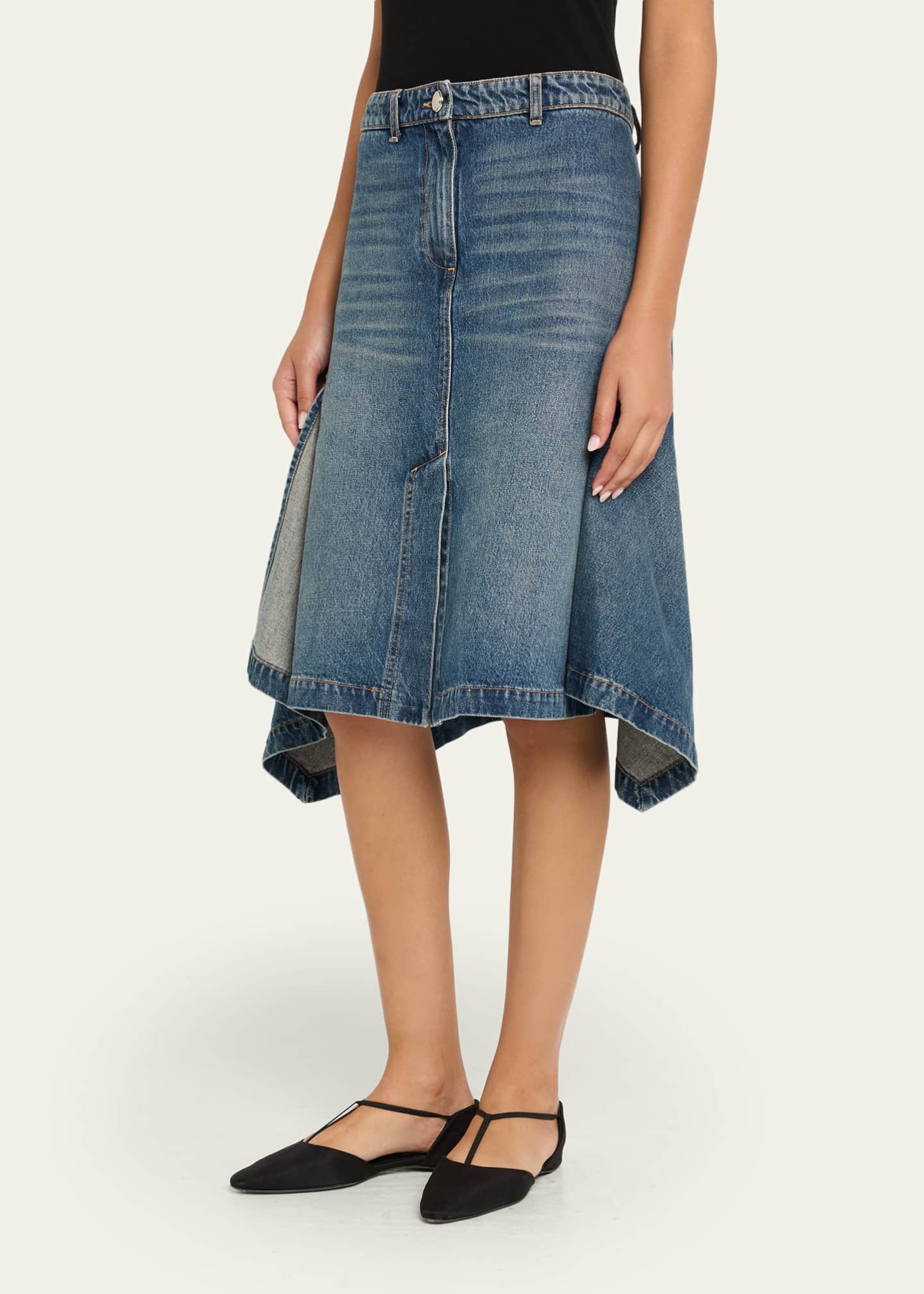 Brandon Maxwell Frankie Denim Handkerchief Skirt - Bergdorf Goodman