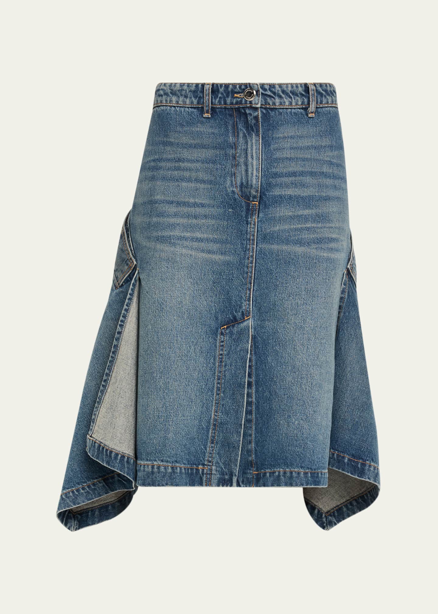 Brandon Maxwell Frankie Denim Handkerchief Skirt - Bergdorf Goodman
