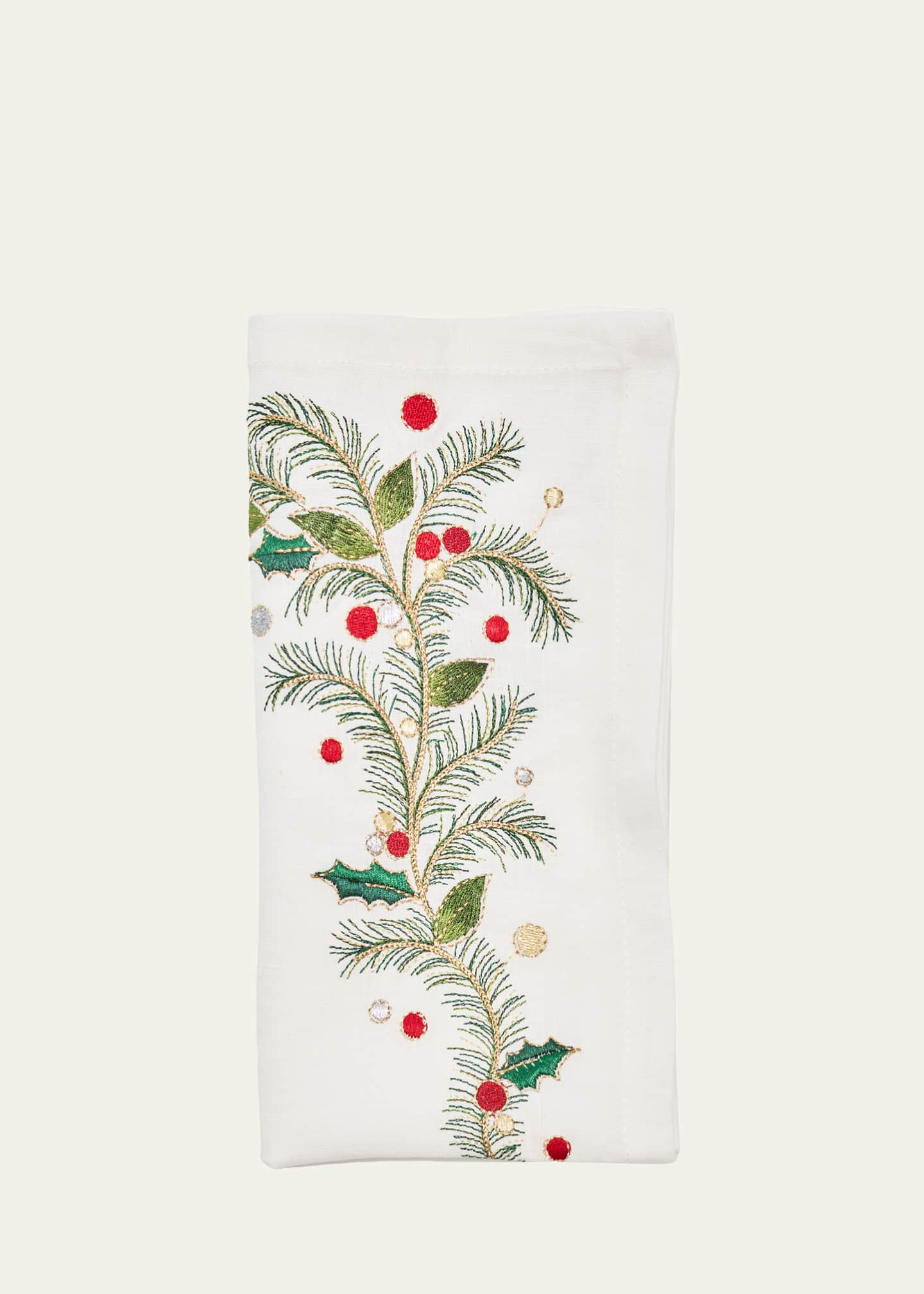 Kim Seybert Christmas Carol Embroidered Napkin - Bergdorf Goodman